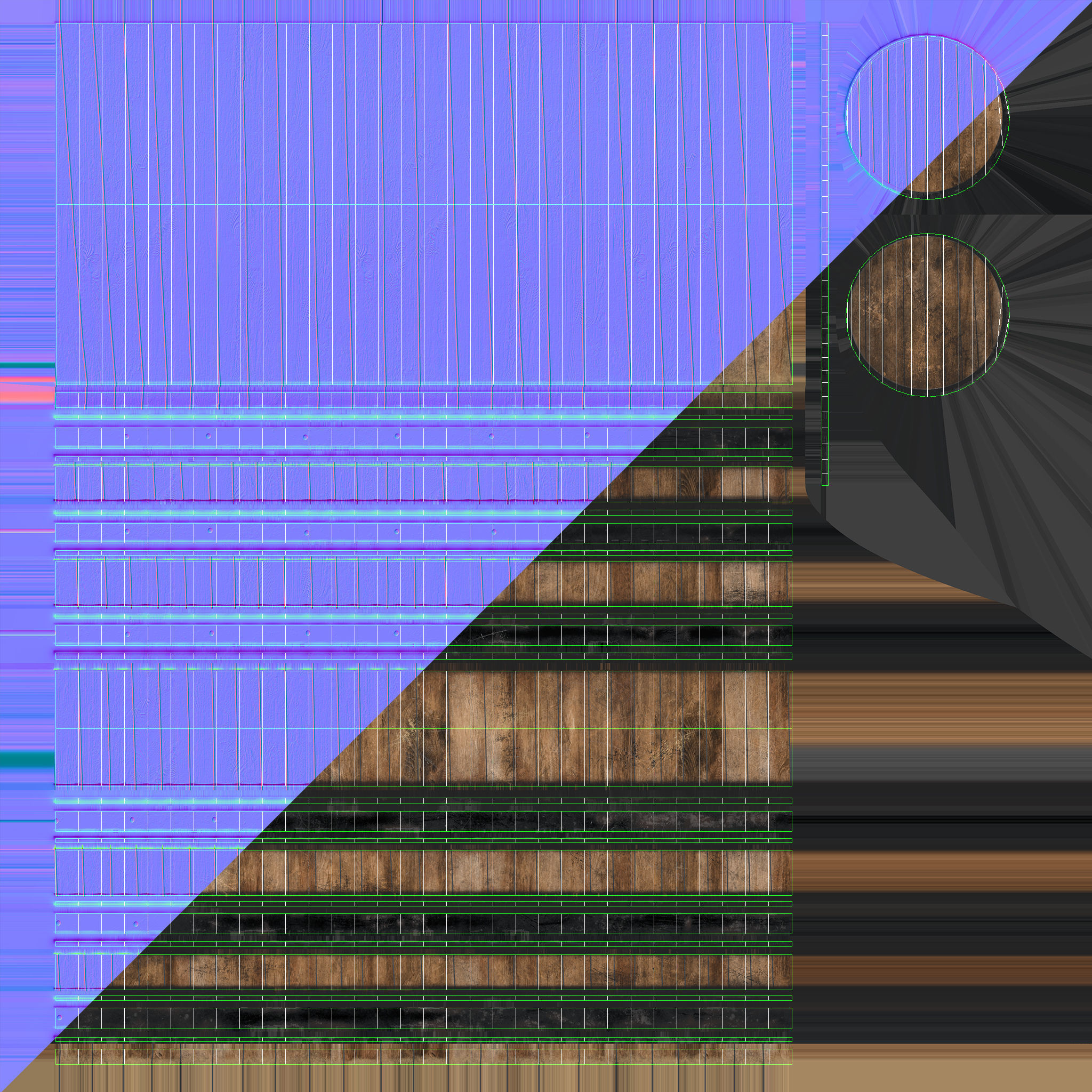 3D model Wooden Barrel Game Ready PBR Textures Low Poly VR / AR / low ...