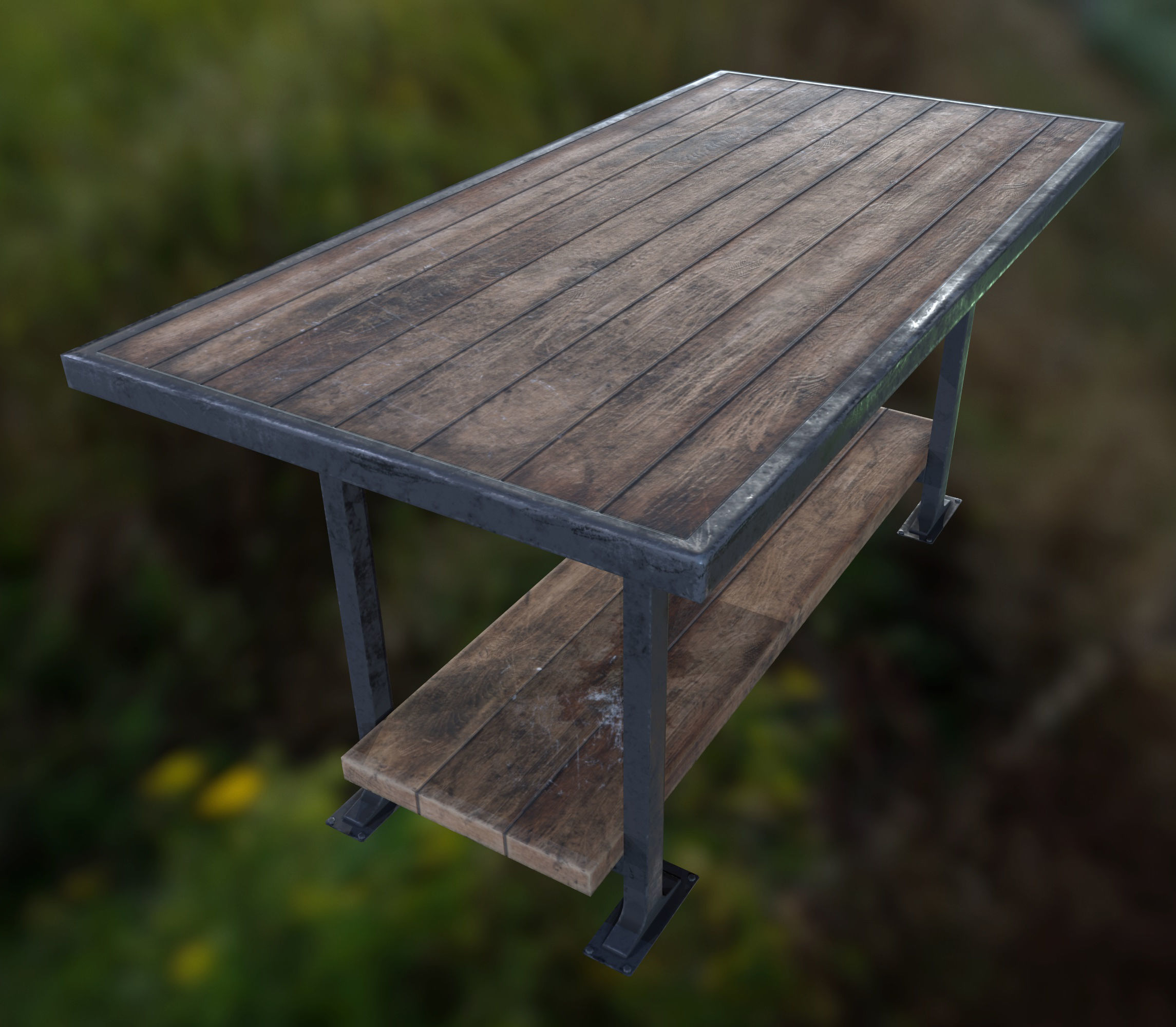 3D model Work Table Worktable Game Ready PBR Textures VR / AR / low ...