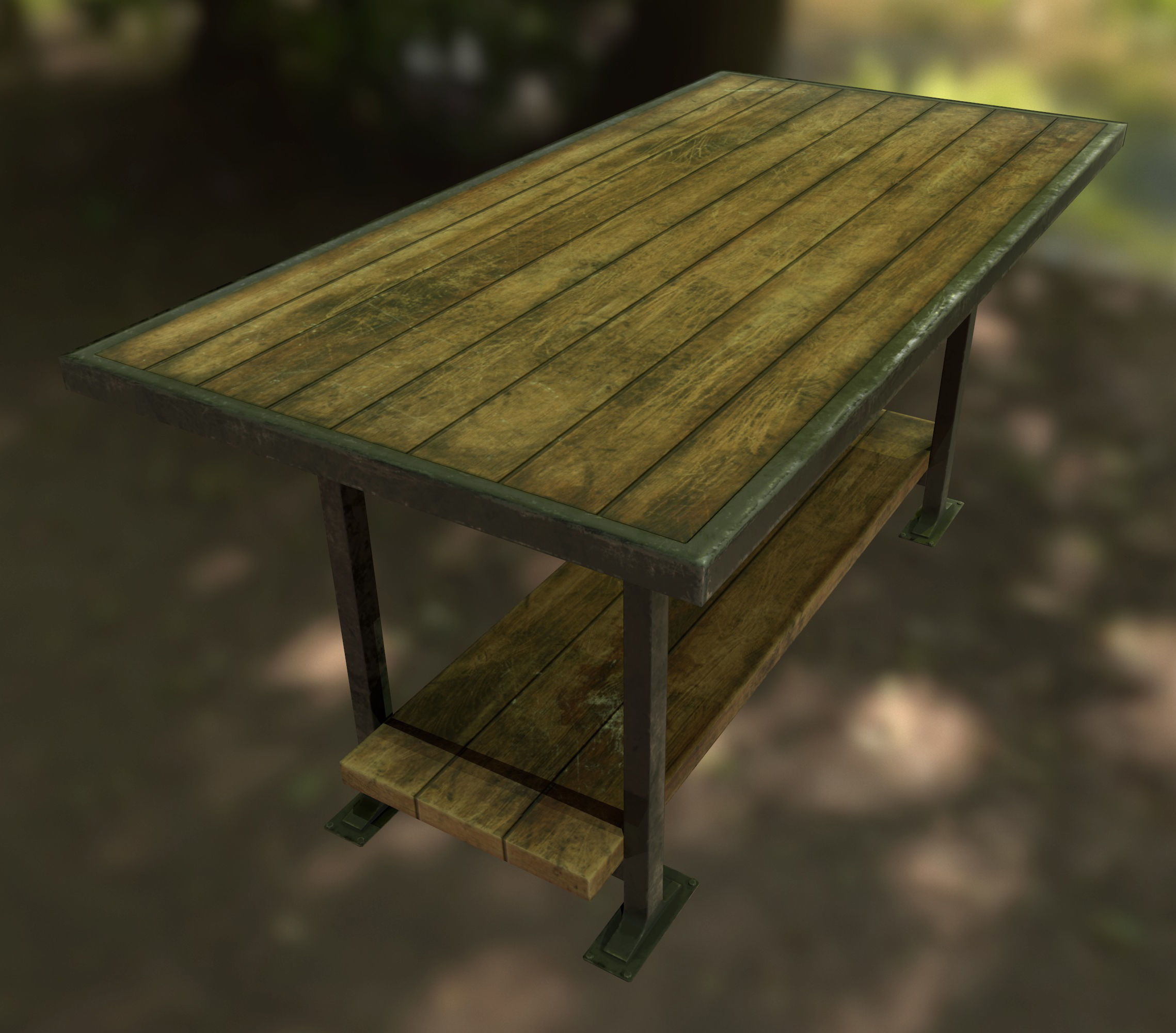 3D model Work Table Worktable Game Ready PBR Textures VR / AR / low ...