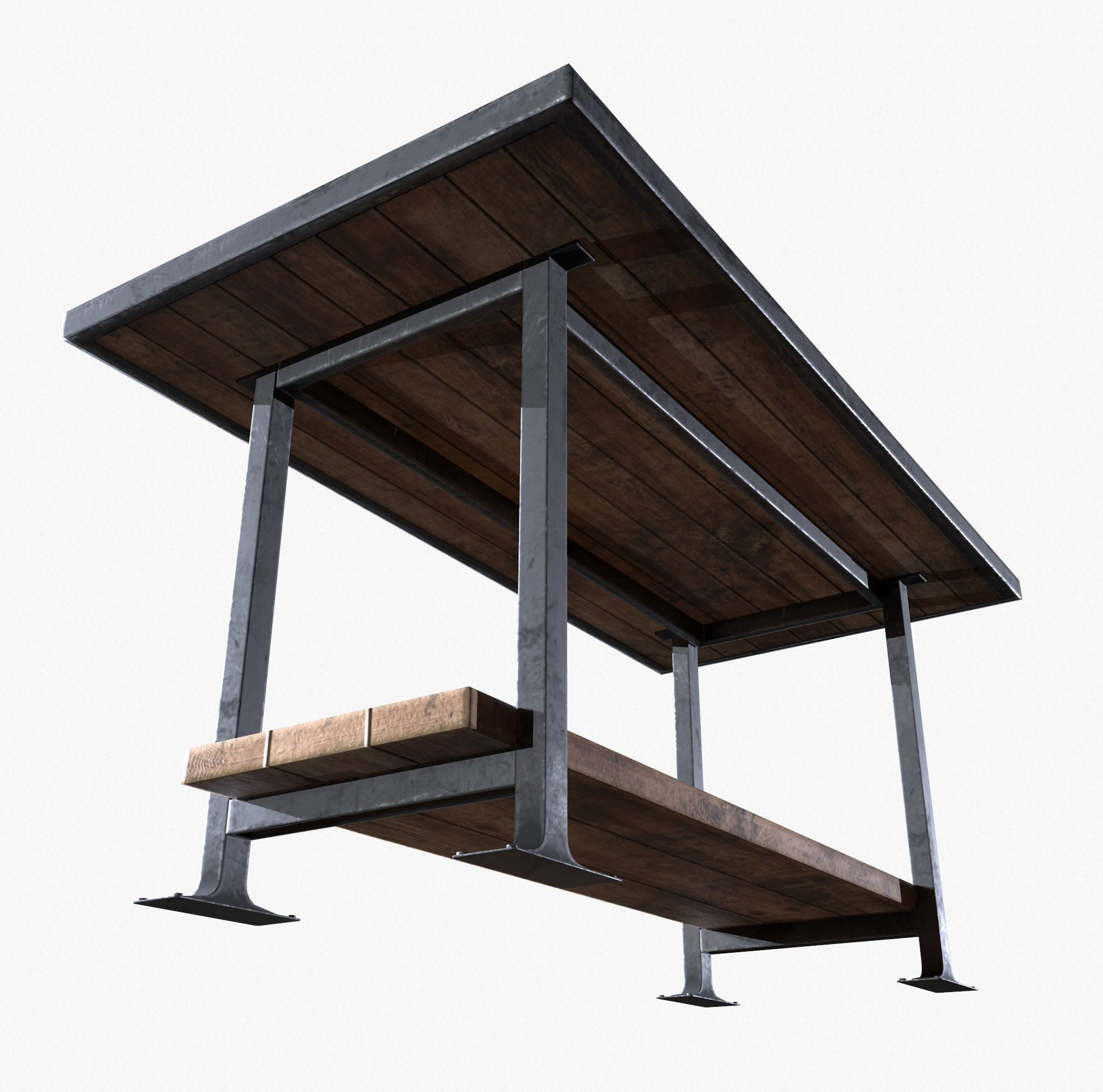 3D model Work Table Worktable Game Ready PBR Textures VR / AR / low ...