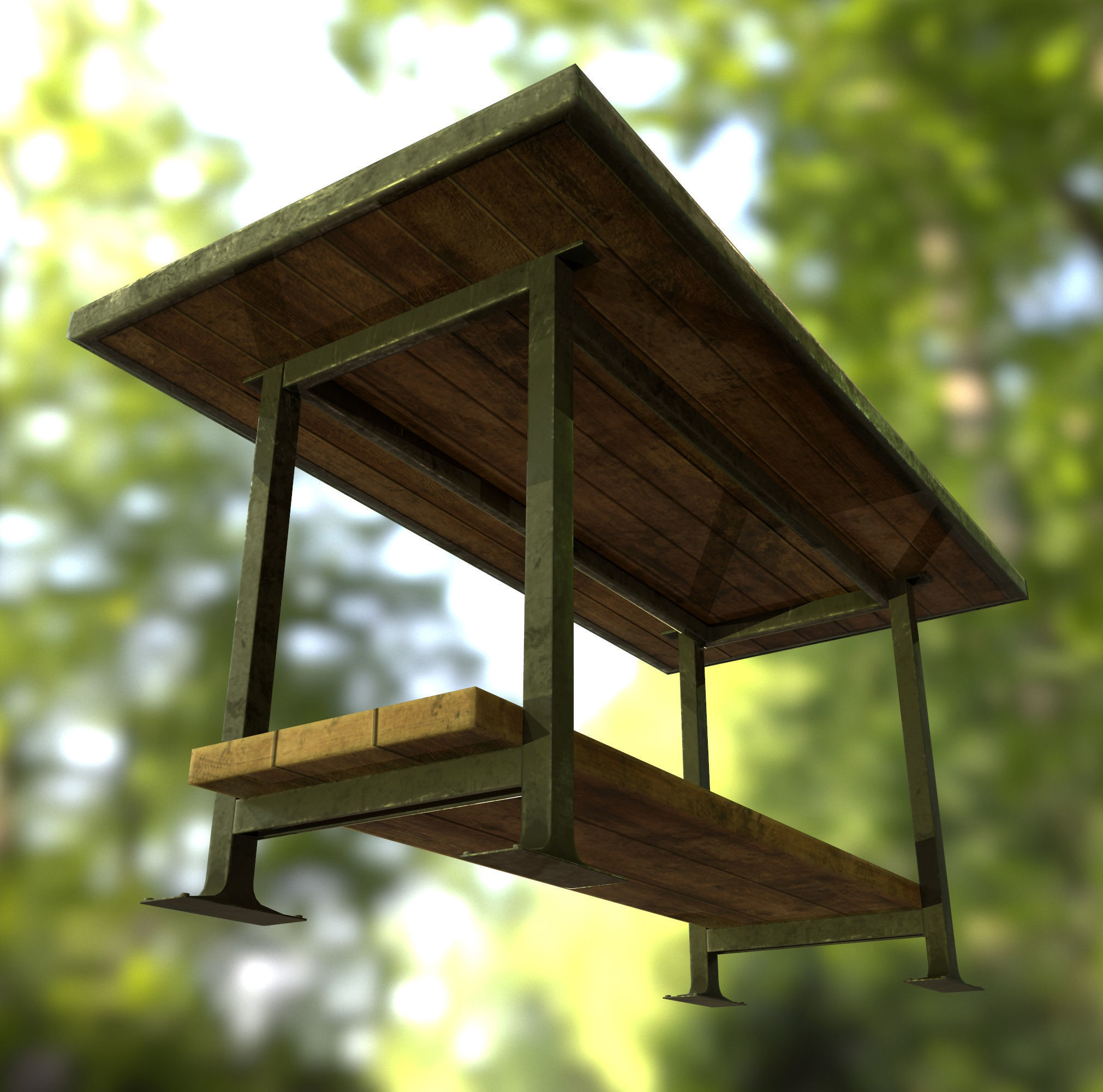 3D model Work Table Worktable Game Ready PBR Textures VR / AR / low ...