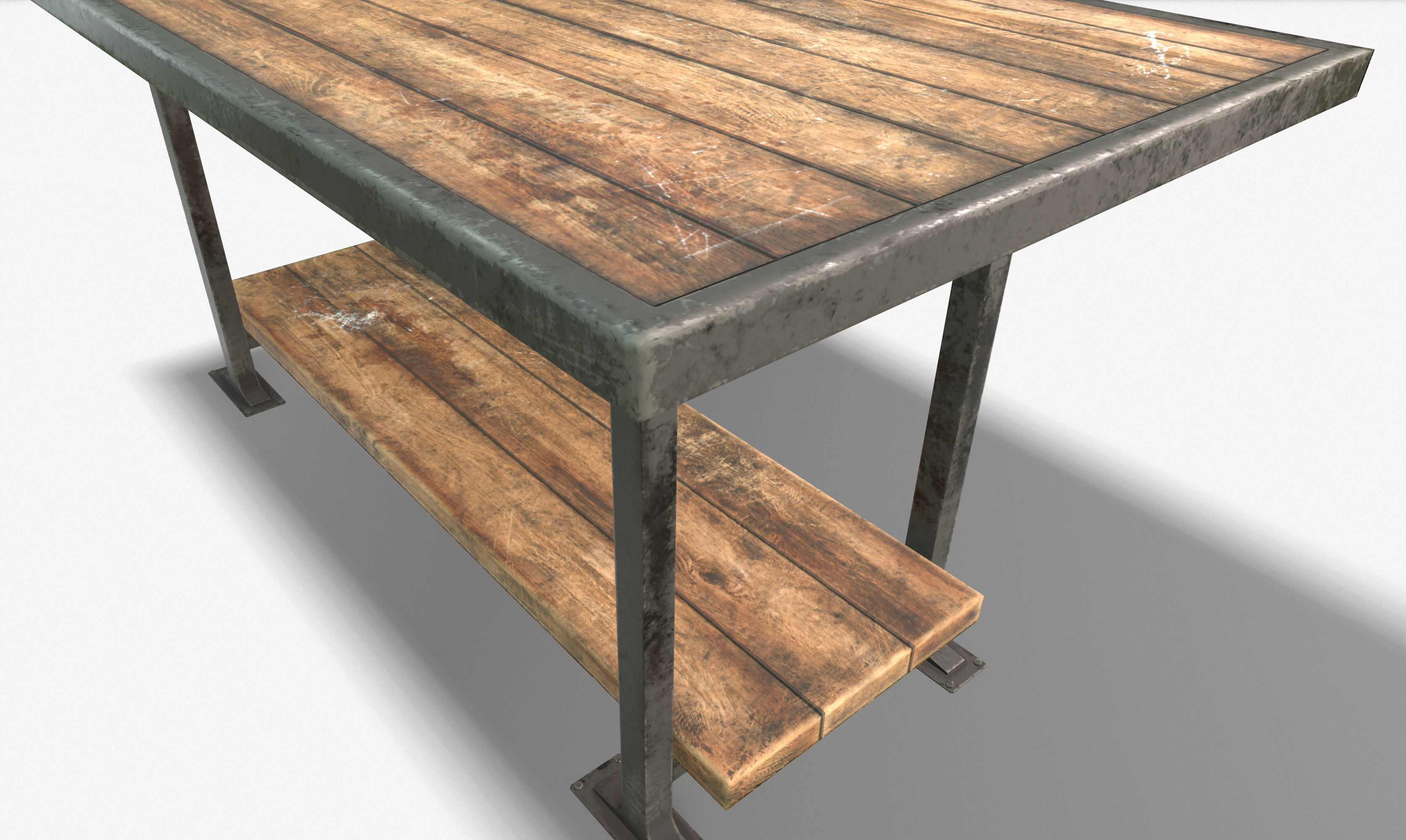 3D model Work Table Worktable Game Ready PBR Textures VR / AR / low ...
