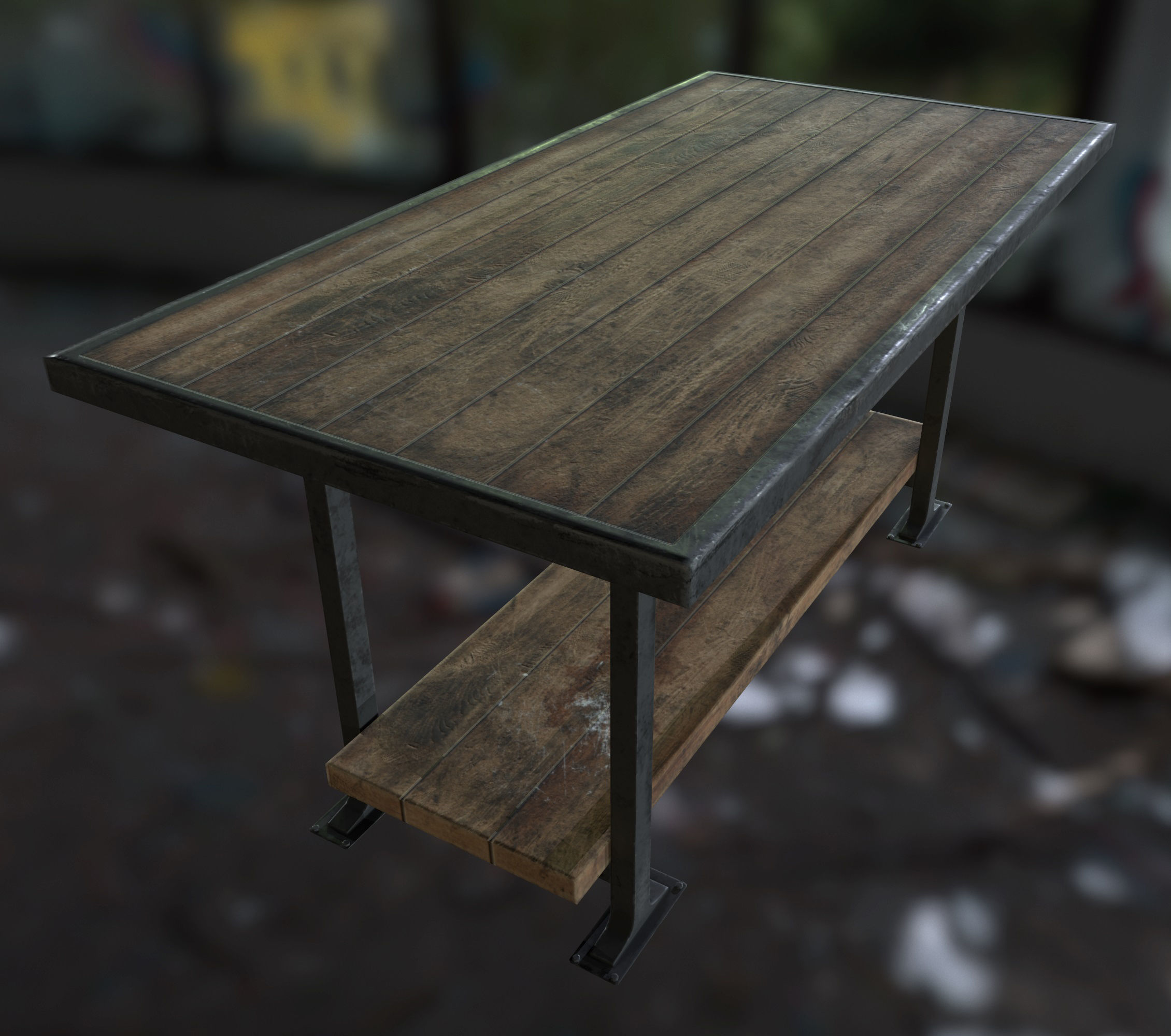 3D model Work Table Worktable Game Ready PBR Textures VR / AR / low ...