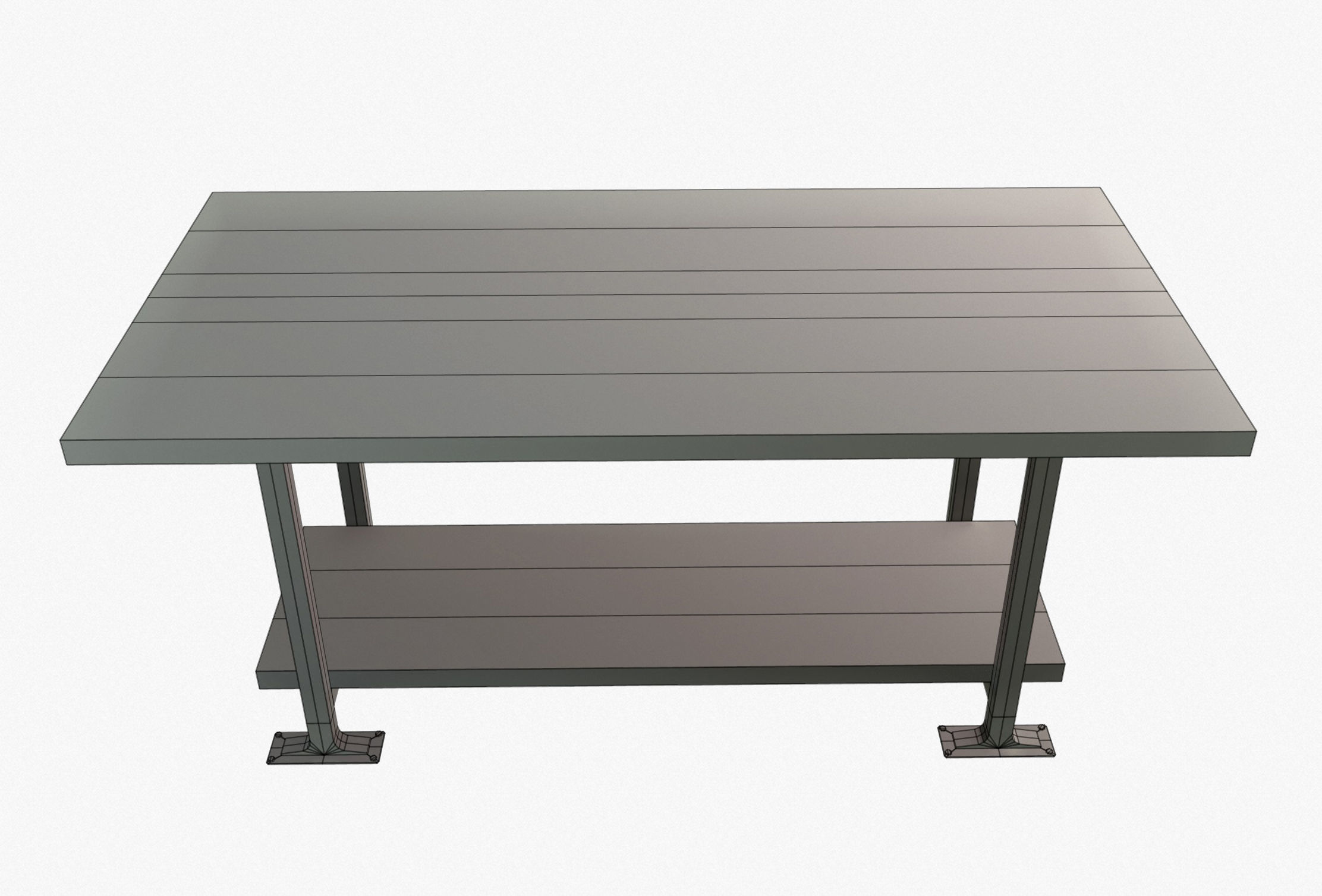 3D model Work Table Worktable Game Ready PBR Textures VR / AR / low ...