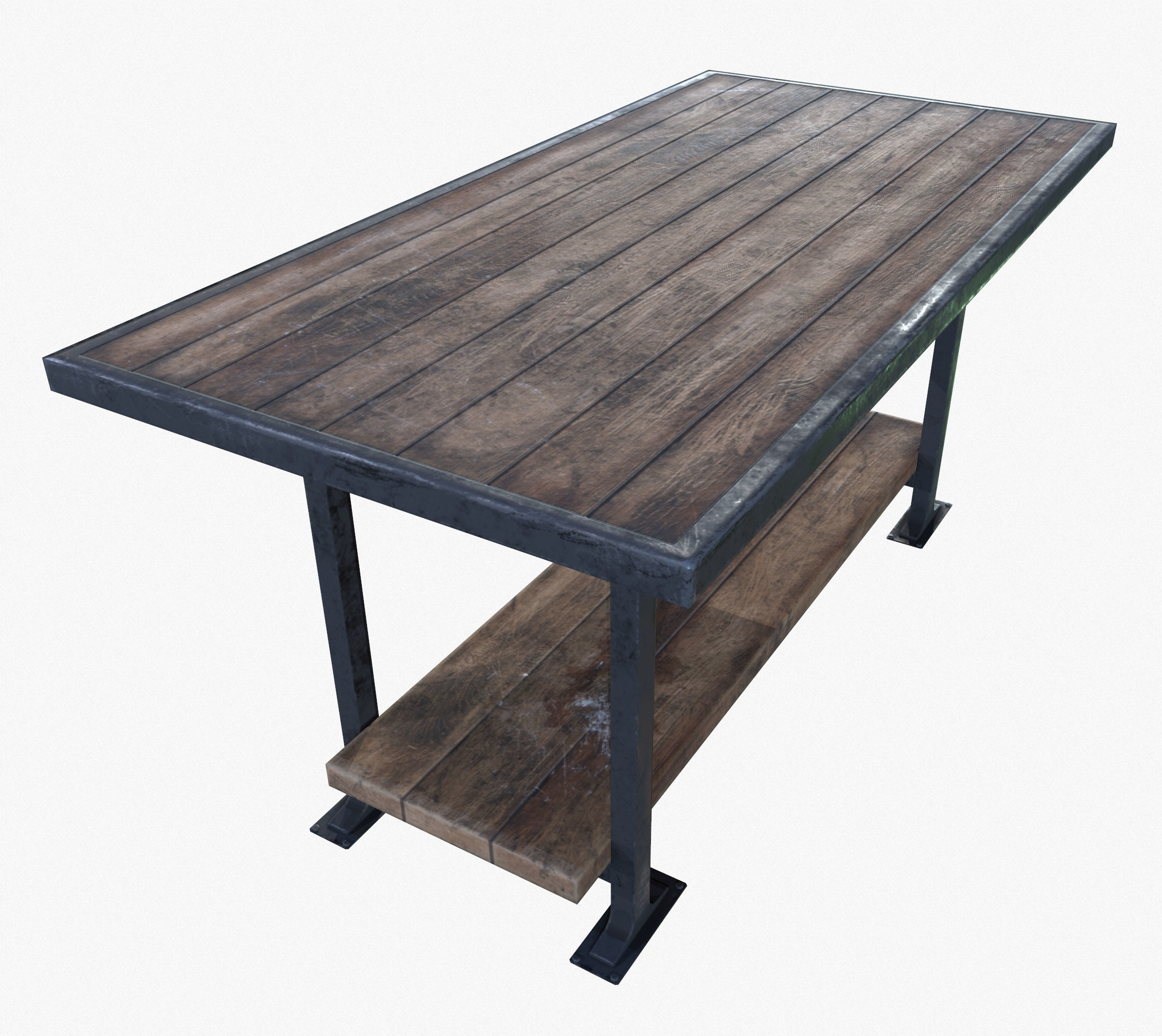 3D model Work Table Worktable Game Ready PBR Textures VR / AR / low ...