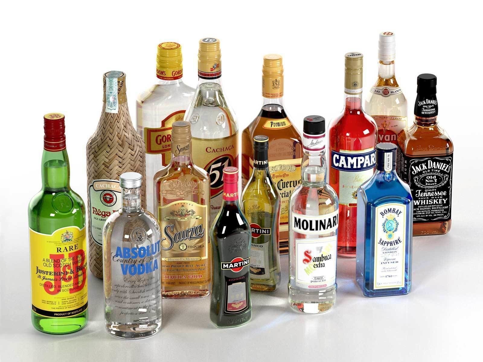 Collection of Alcoholic Drinks 3D model | CGTrader