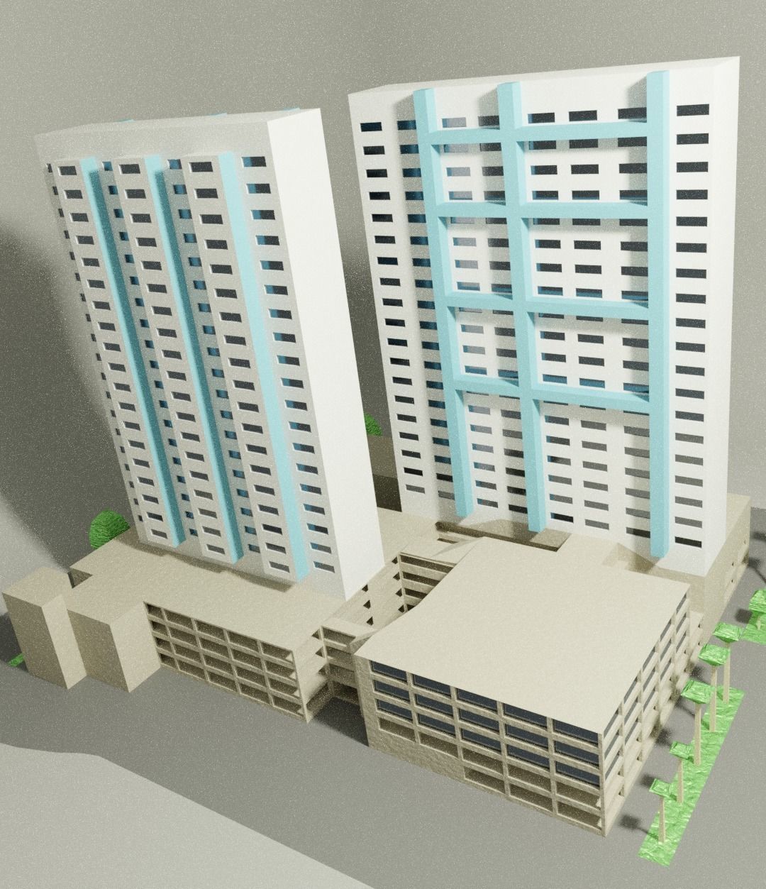 3D model Bras Basah building VR / AR / low-poly | CGTrader