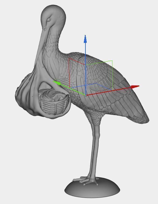 Stork with child 3D model 3D printable | CGTrader