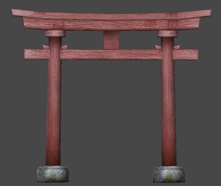 3D model torii1 wooden tori gate VR / AR / low-poly | CGTrader