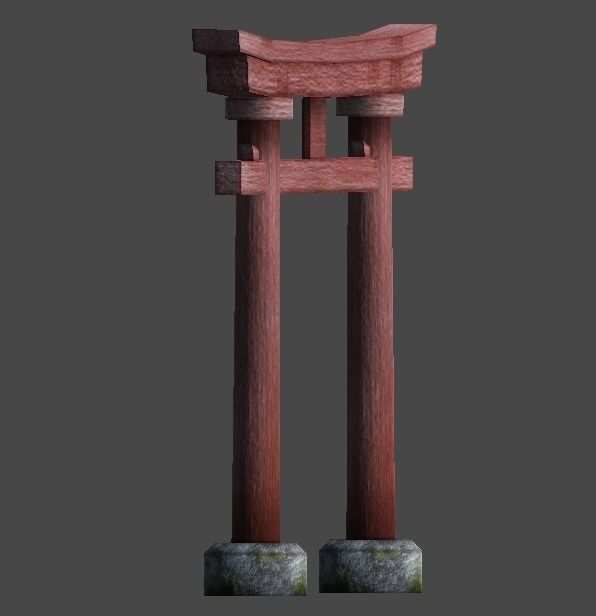 3D model torii1 wooden tori gate VR / AR / low-poly | CGTrader