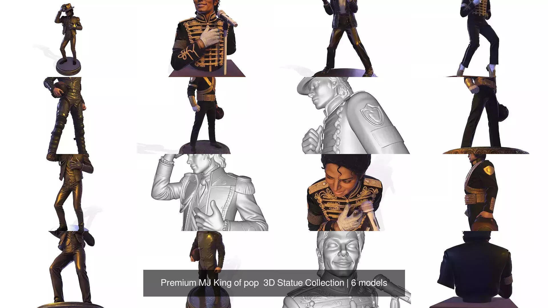 Premium MJ King of pop 3D Statue Collection 3D Model Pack 3D printable ...