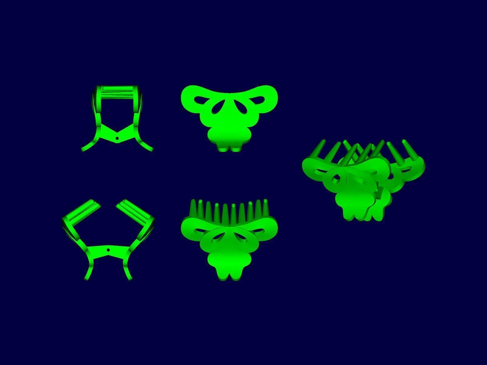 Clip set of hair clips 3D model 3D printable | CGTrader