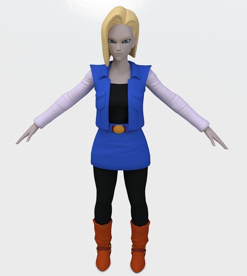 Android 18 Rigged free VR / AR / low-poly 3D model rigged | CGTrader
