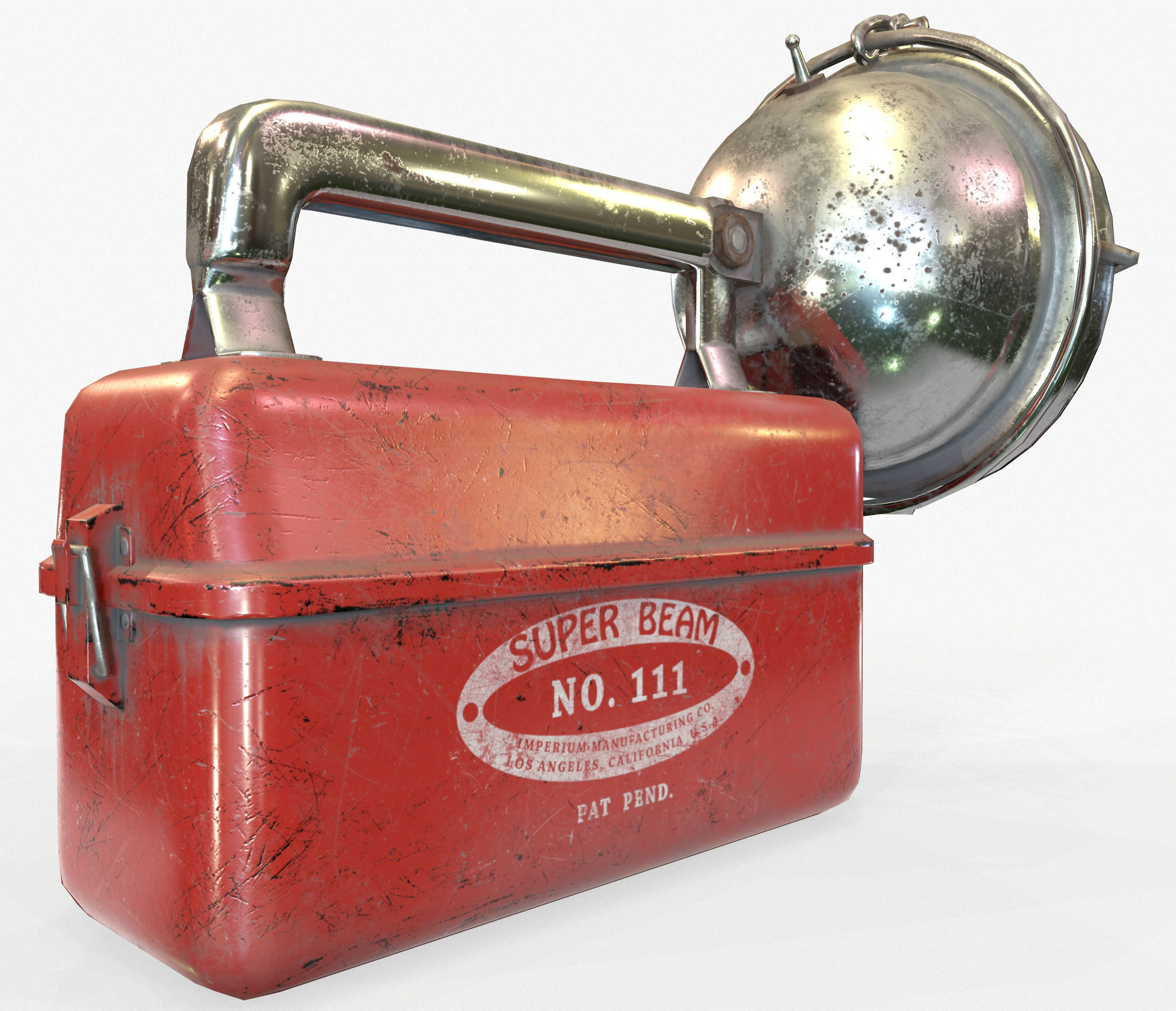 3D model Retro Flashlight Vintage Game Ready PBR Textures VR / AR / low ...