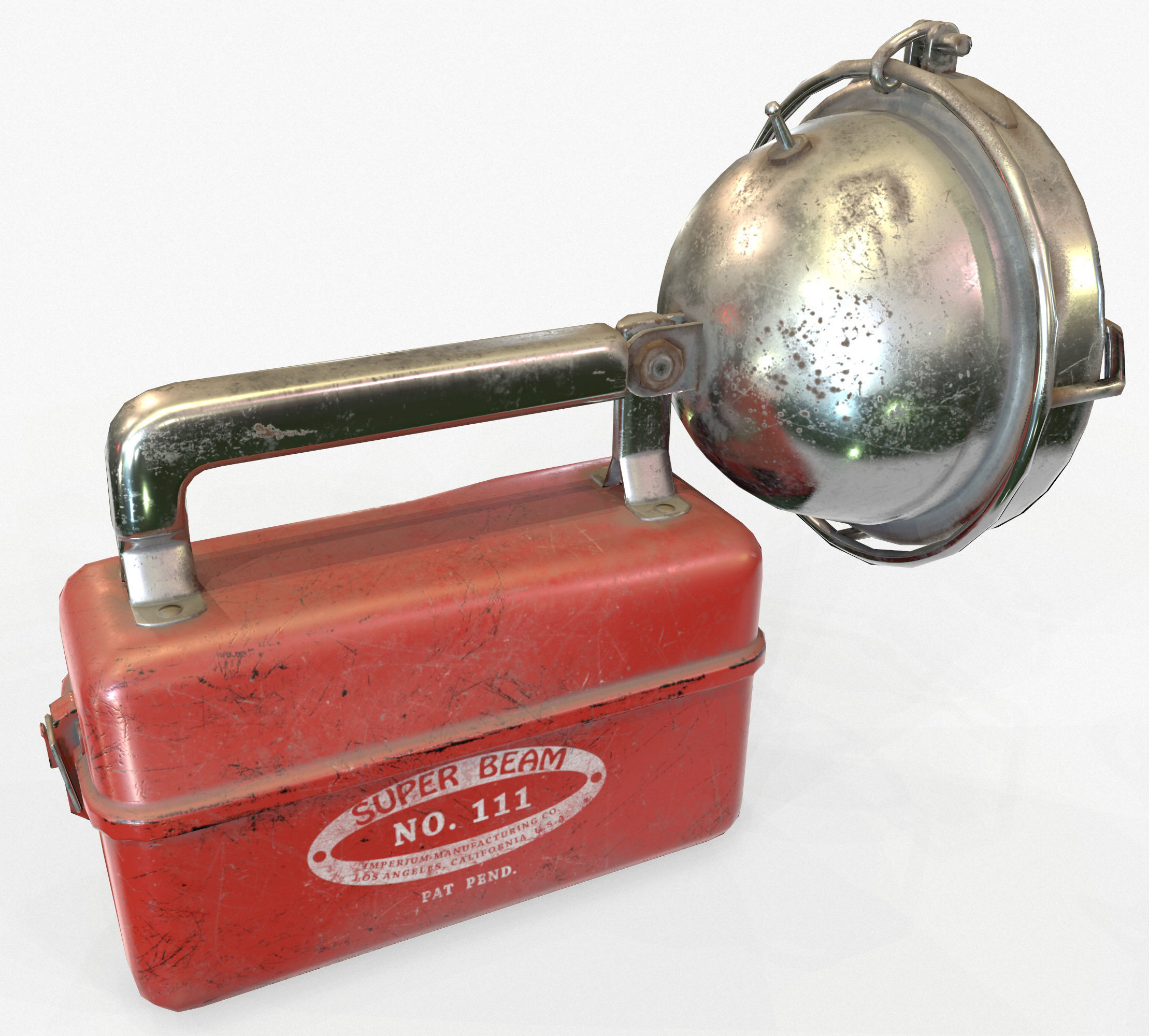 3D model Retro Flashlight Vintage Game Ready PBR Textures VR / AR / low ...