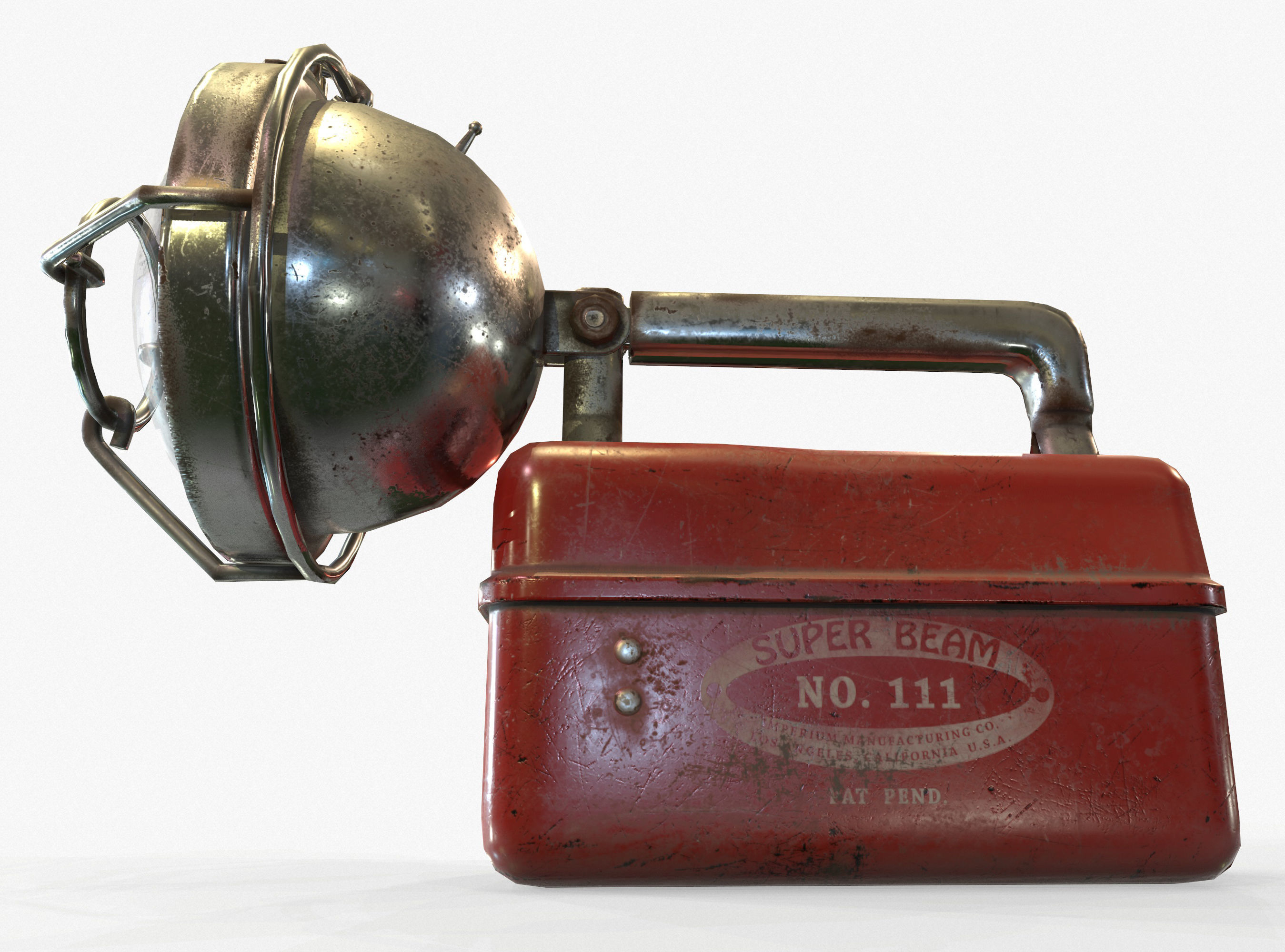 3D model Retro Flashlight Vintage Game Ready PBR Textures VR / AR / low ...