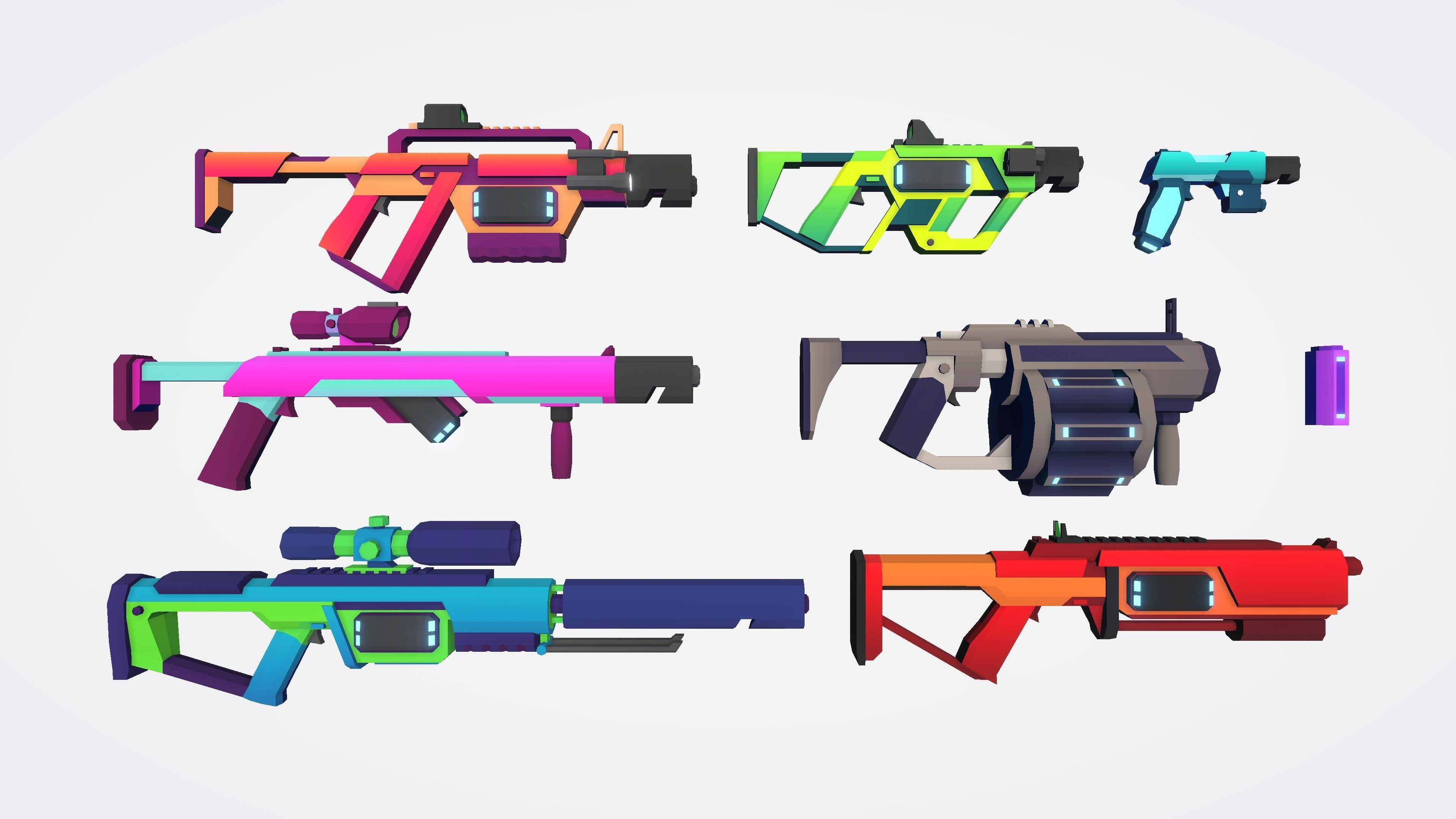 3D model CB LowPoly Sci-Fi Guns VR / AR / low-poly | CGTrader