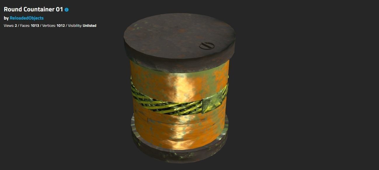 3D model SCIFI Round Container 01 - Leaking VR / AR / low-poly | CGTrader