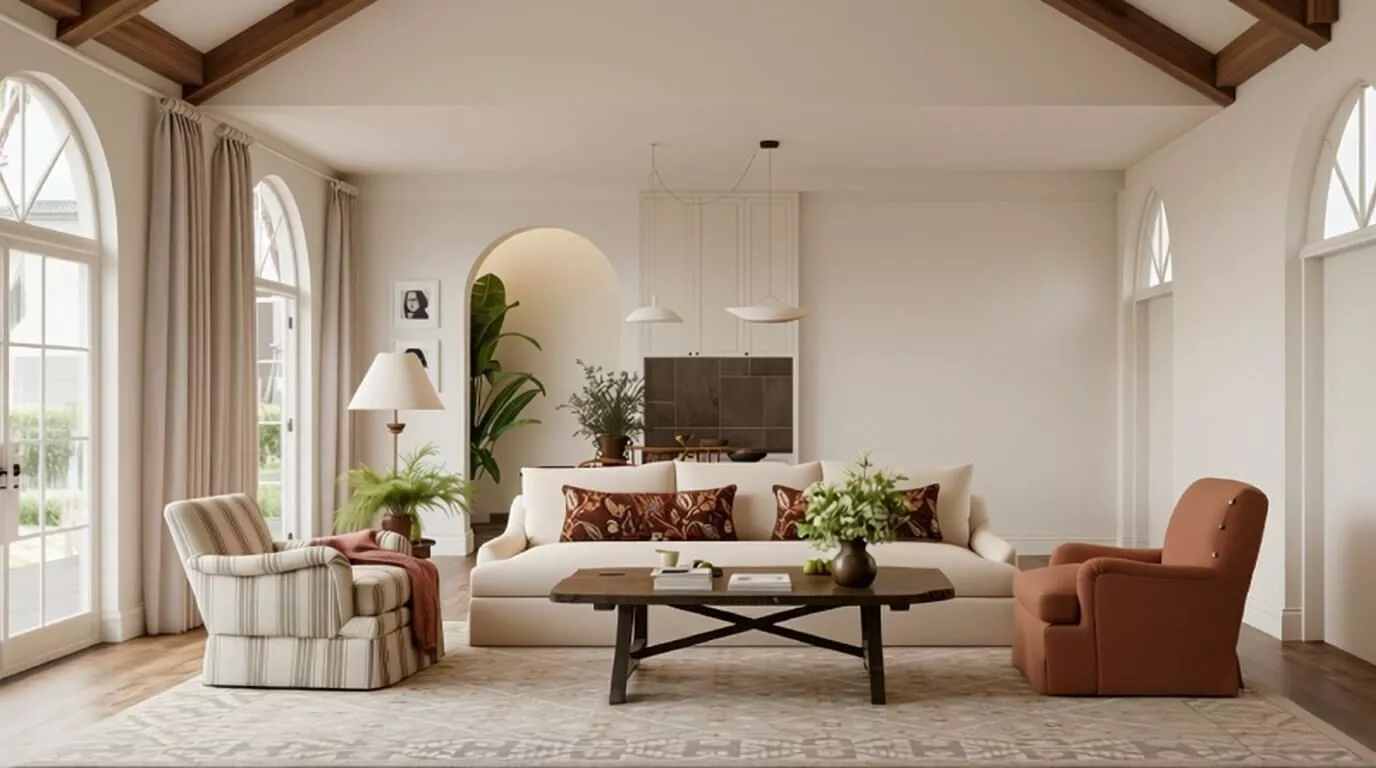 Cream Style Villa Living Room 3D Model Double Height Ceiling MAX 3D ...