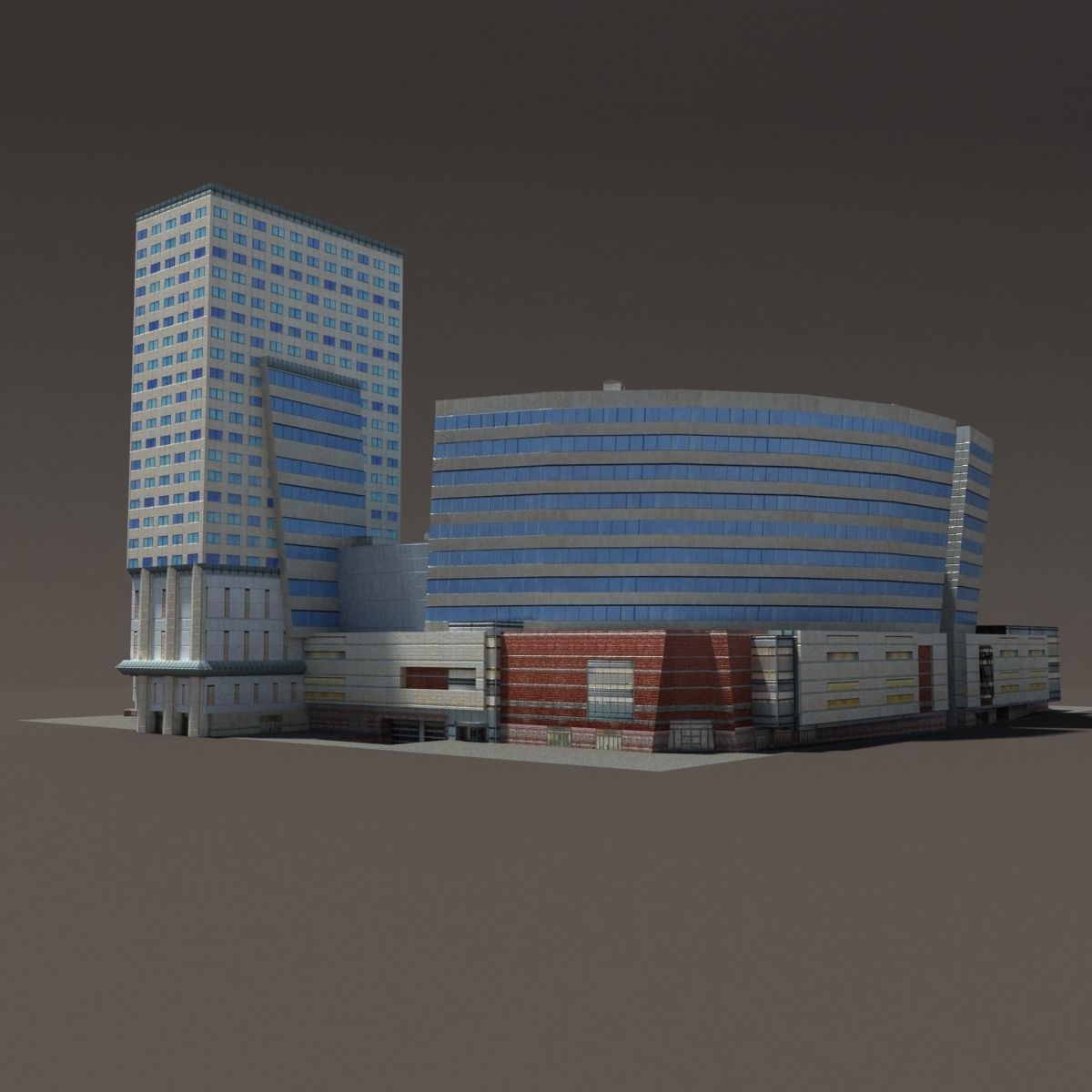 3D model Office Mall Building Low Poly VR / AR / low-poly | CGTrader