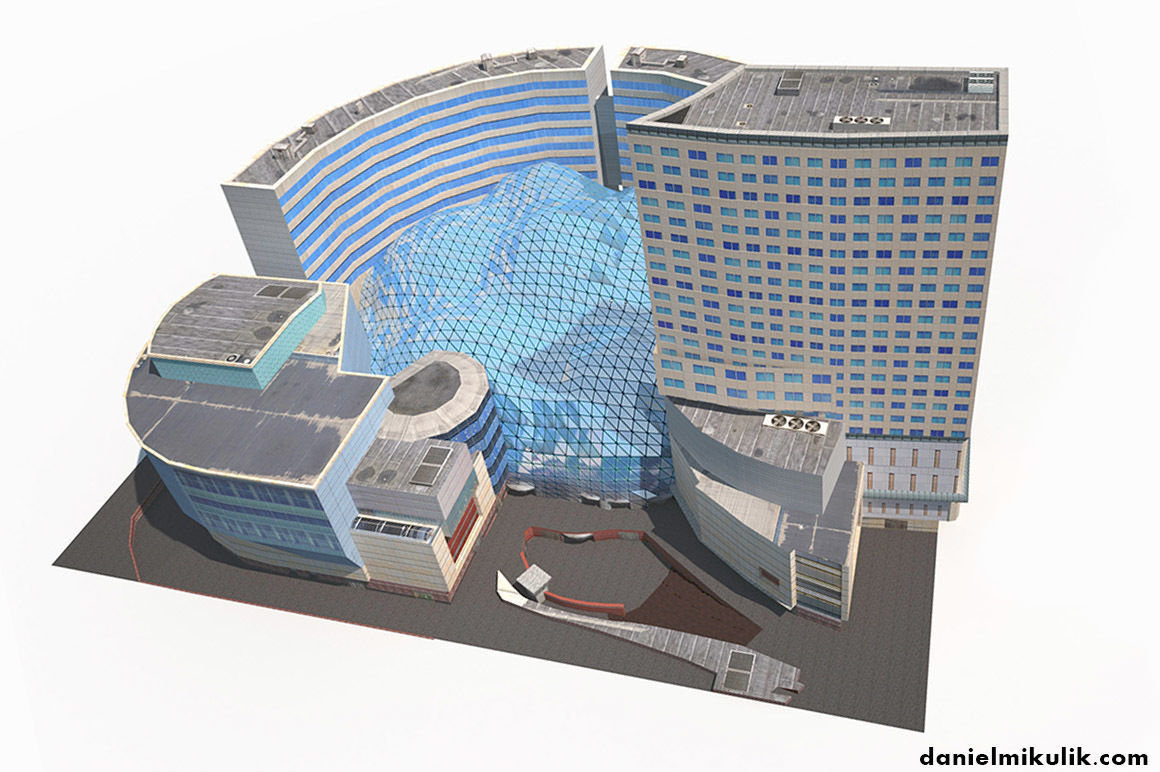 3D model Office Mall Building Low Poly VR / AR / low-poly | CGTrader