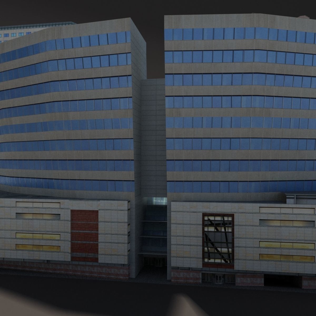 3D model Office Mall Building Low Poly VR / AR / low-poly | CGTrader