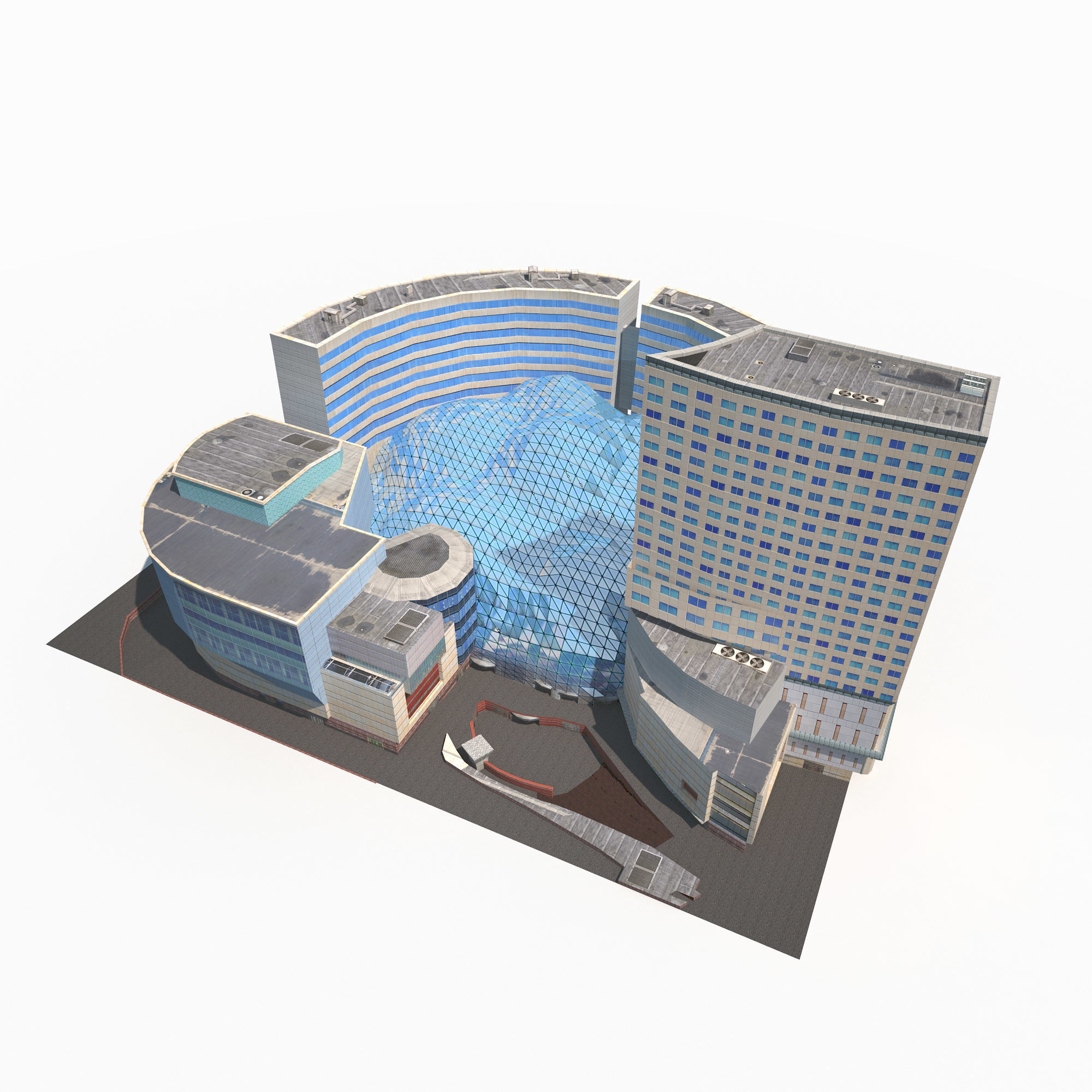 3D model Office Mall Building Low Poly VR / AR / low-poly | CGTrader