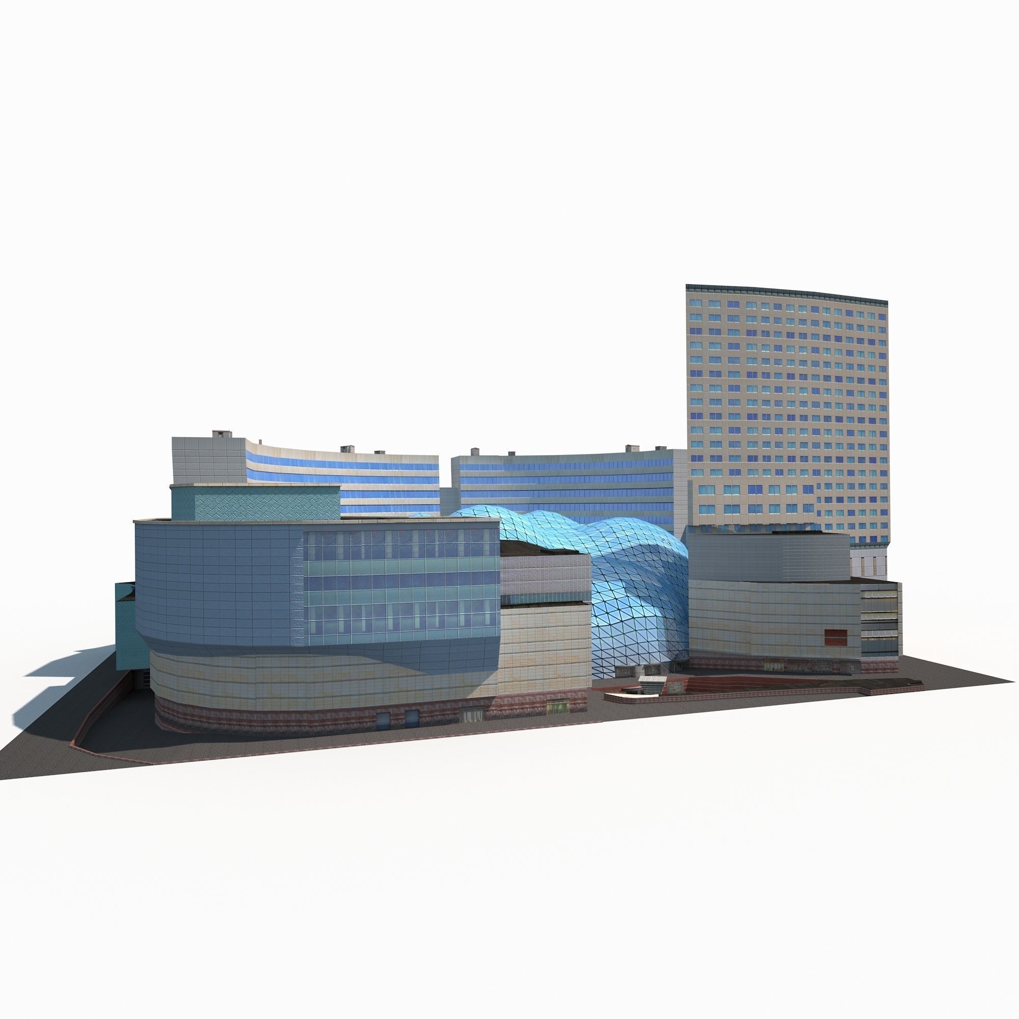 3D model Office Mall Building Low Poly VR / AR / low-poly | CGTrader