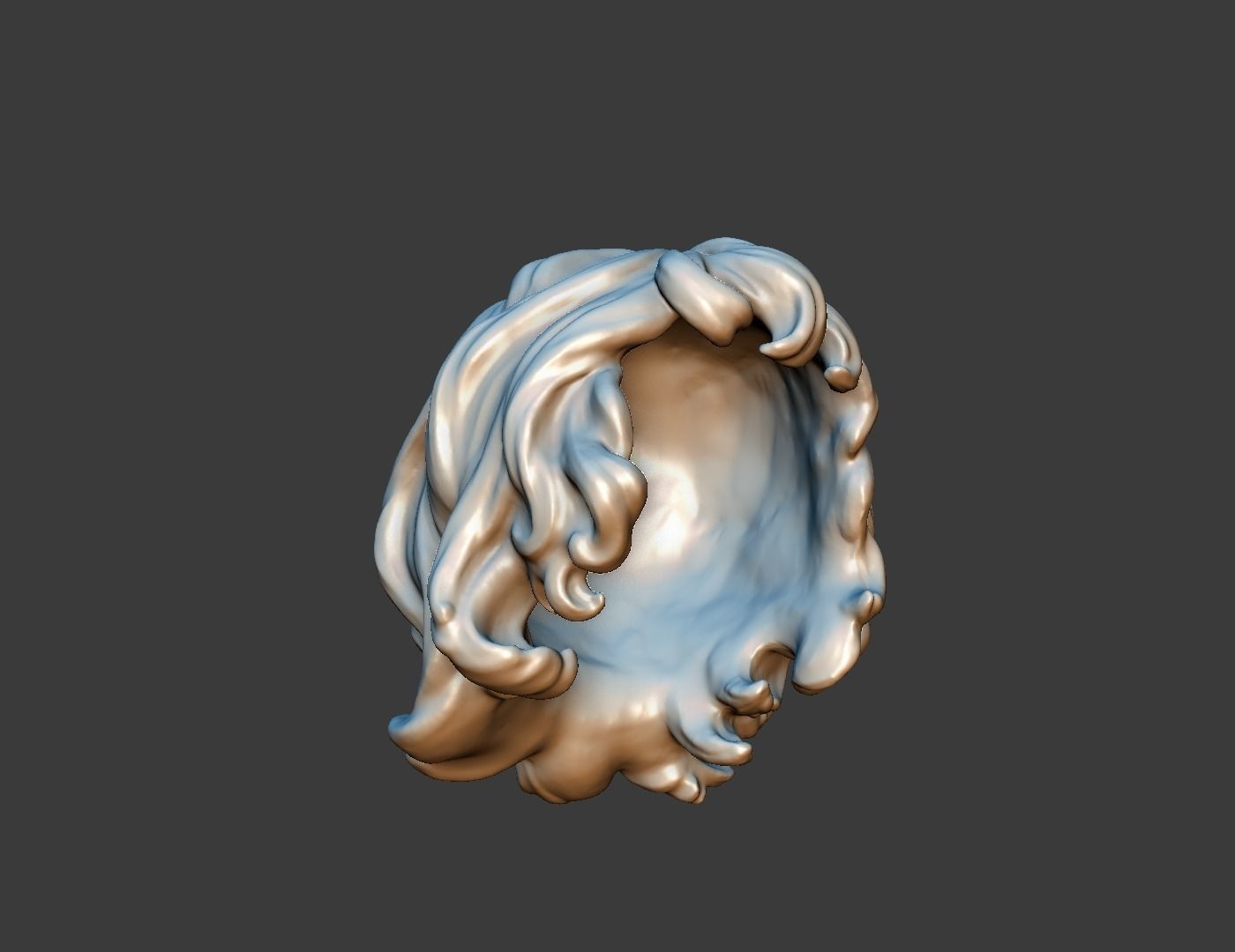 curly hair 3D model 3D printable | CGTrader