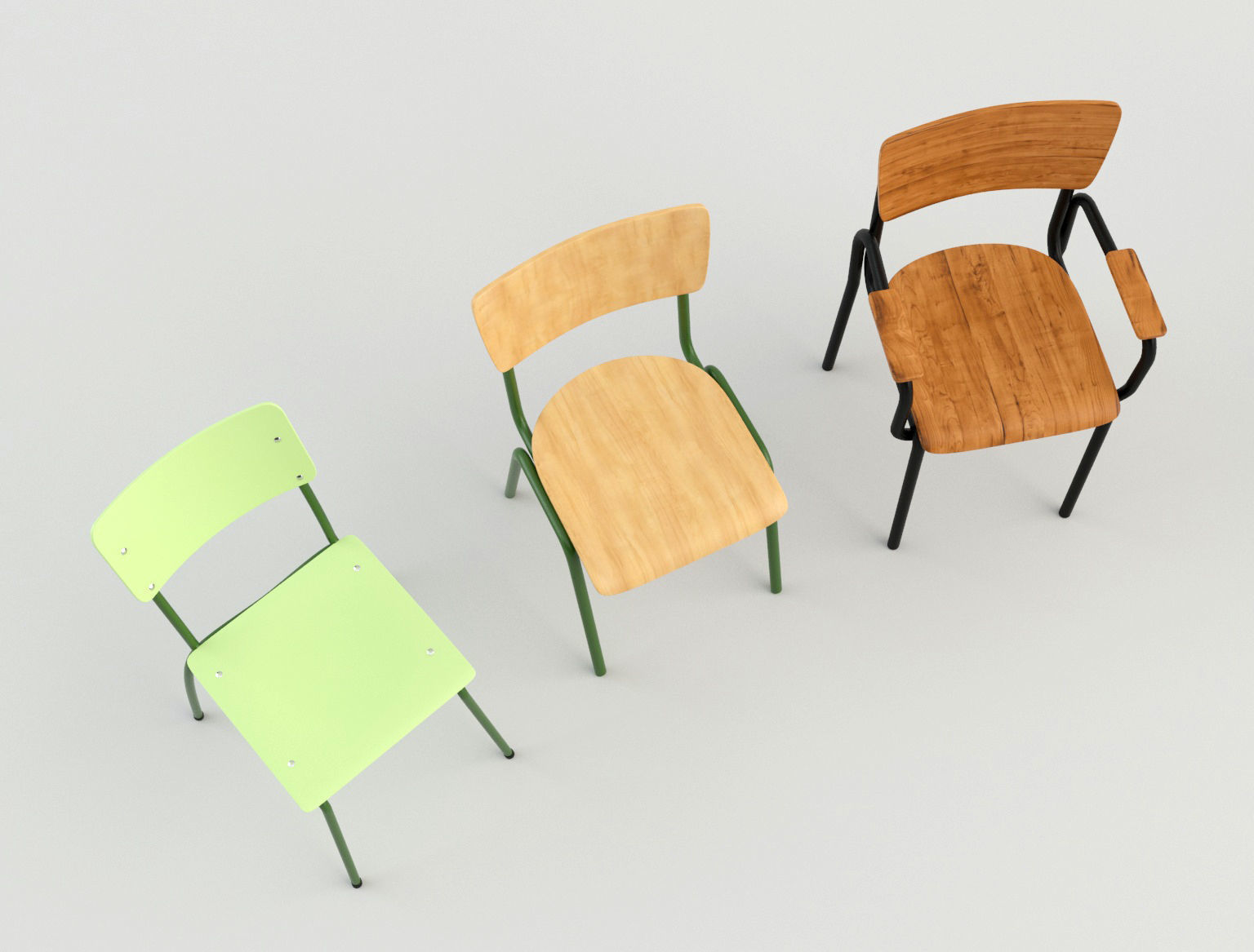 Classroom Chairs 1 3D model | CGTrader