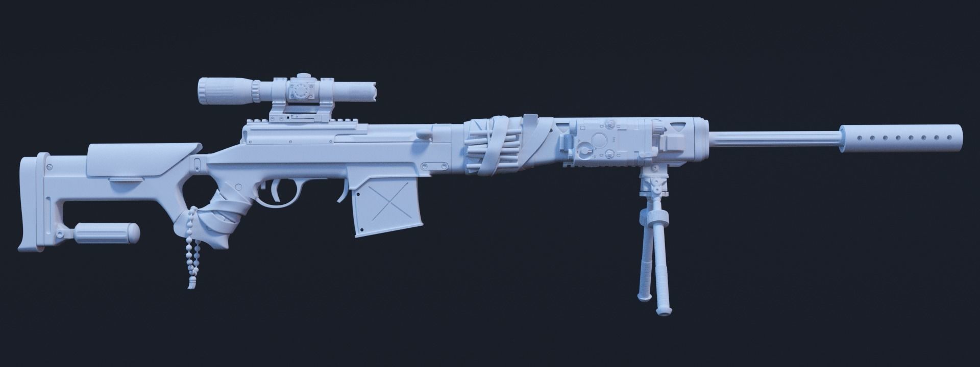 Customized SVT40 Sniper Rifle High Poly 3D model | CGTrader