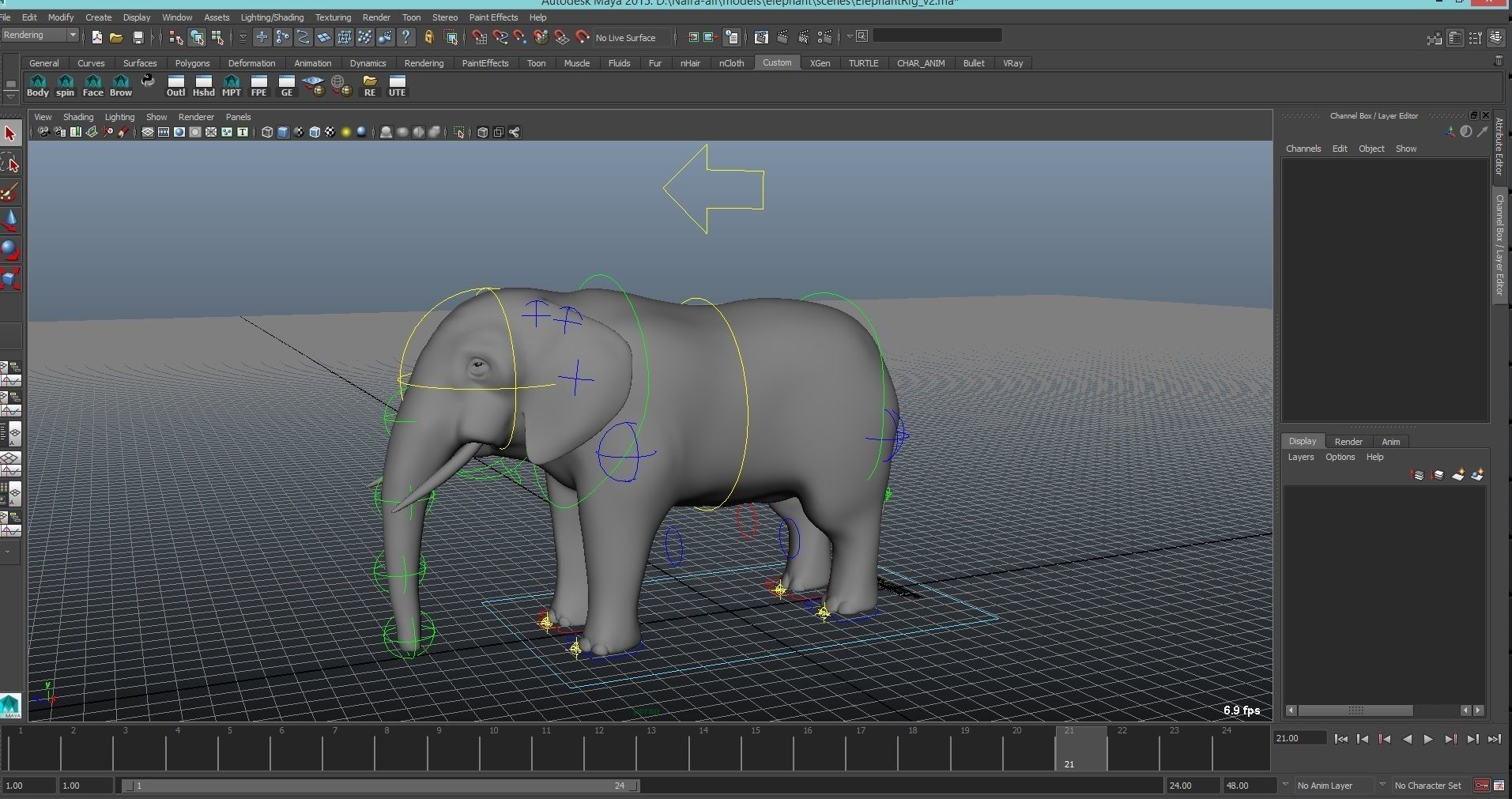 elephant rig 3D model rigged | CGTrader