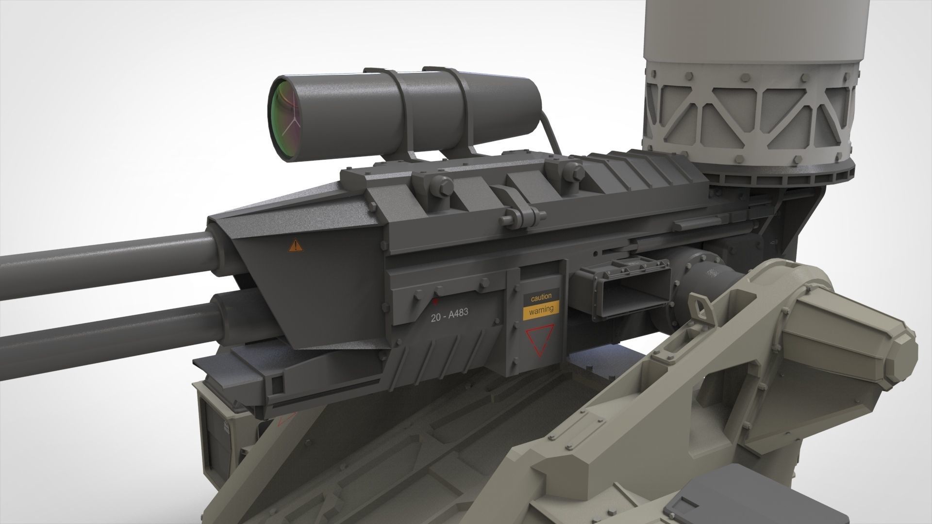 turret 4 futuristic weapon 3D model | CGTrader