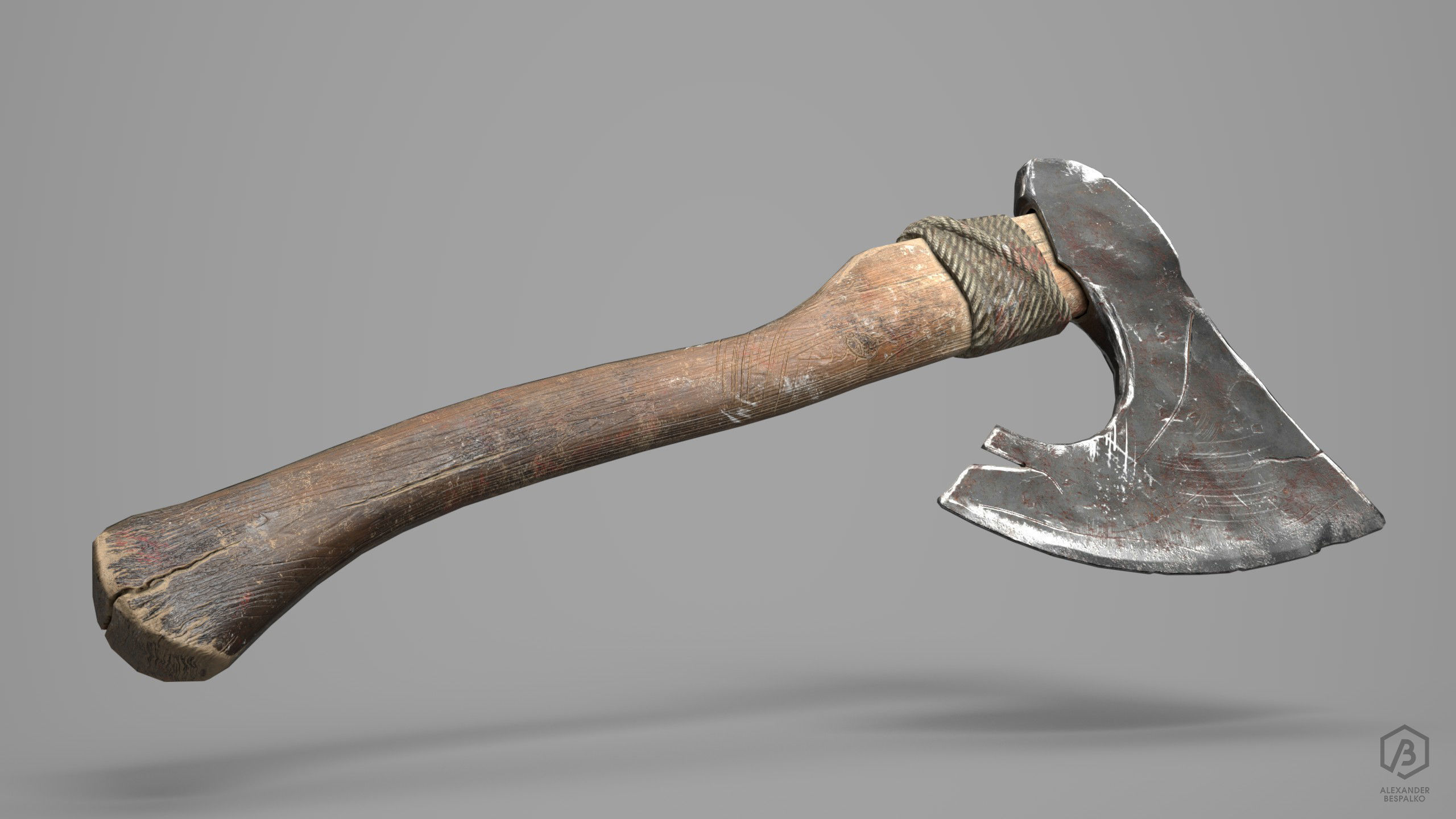 3D model Game Ready Aged Wooden Axe VR / AR / low-poly | CGTrader
