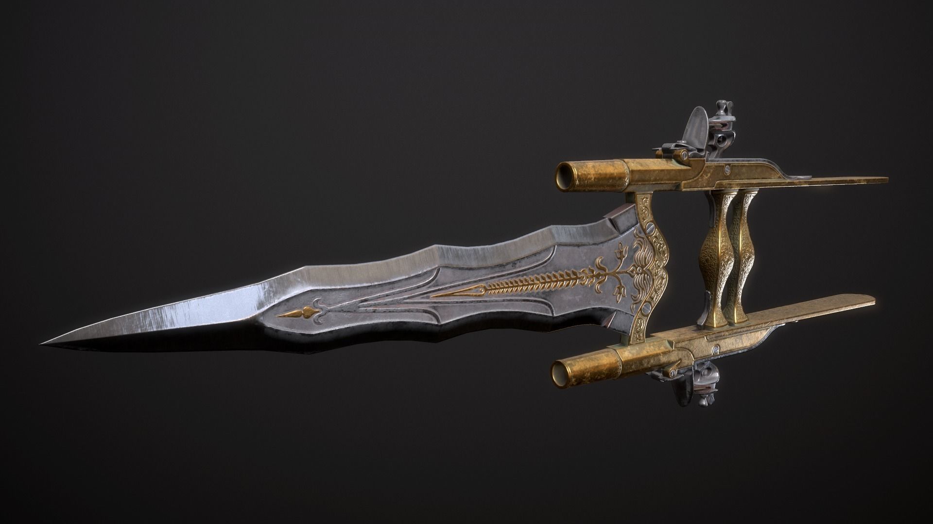 3D model BUTTERFLY ASSASSIN - Flintlock Katar VR / AR / low-poly | CGTrader