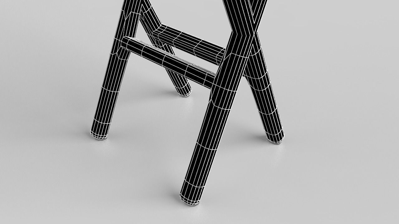 Hong Kong cartoon style Folding Chair free VR / AR / low-poly 3D model ...