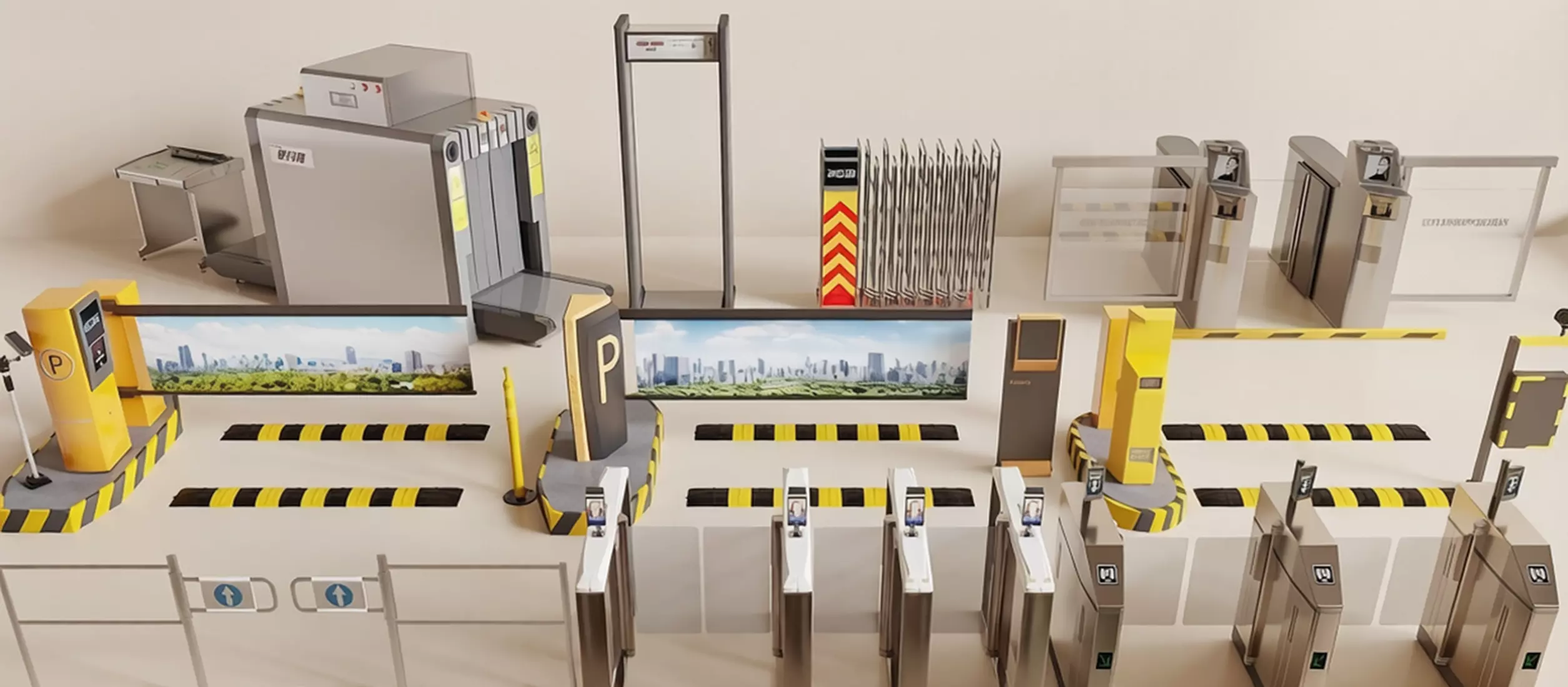 Security Equipment Turnstile Gate Scanner Barrier Access System 3D ...