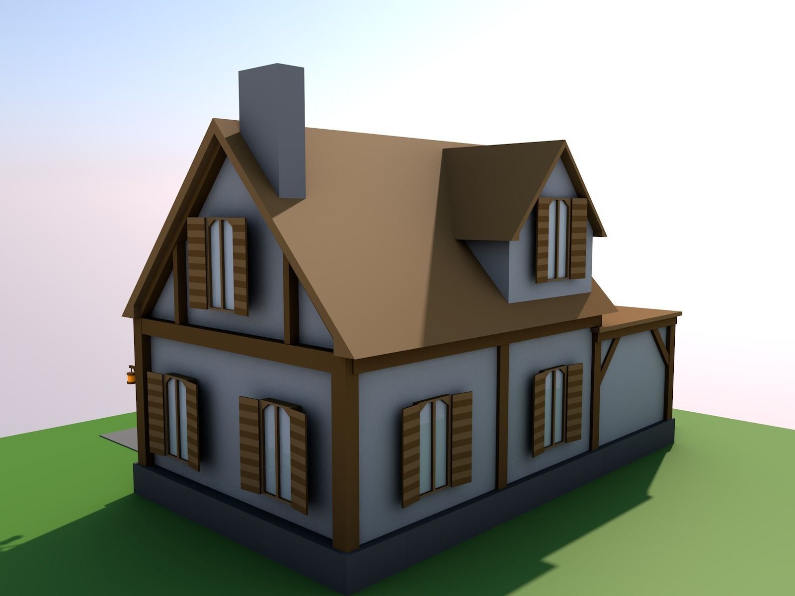 Low-Poly House with Shed free VR / AR / low-poly 3D model | CGTrader