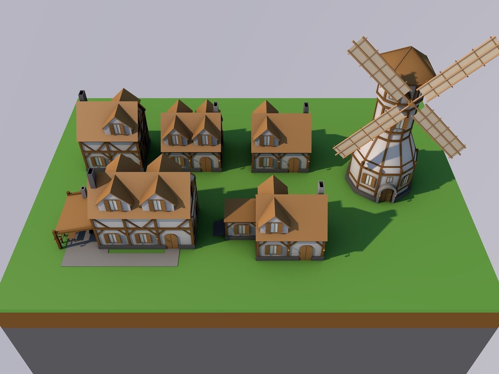 Low-Poly Medieval Buildings Pack free VR / AR / low-poly 3D model ...