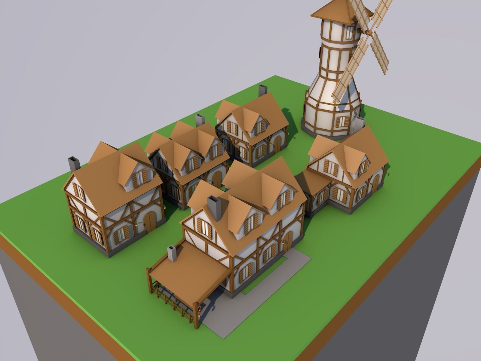 Low-Poly Medieval Buildings Pack free VR / AR / low-poly 3D model ...