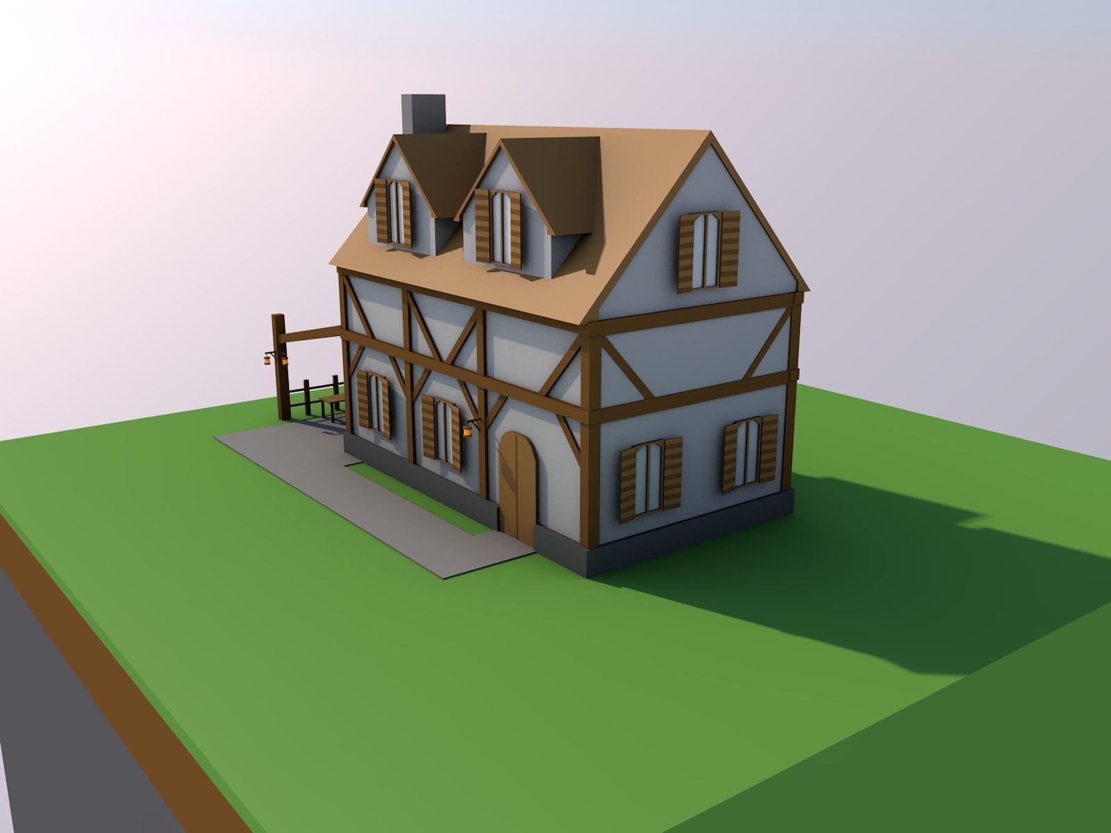 Low-Poly Medieval Buildings Pack free VR / AR / low-poly 3D model ...