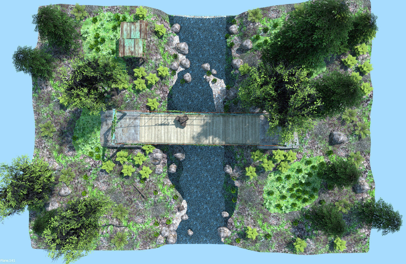 3D model low poly bridge scene VR / AR / low-poly | CGTrader