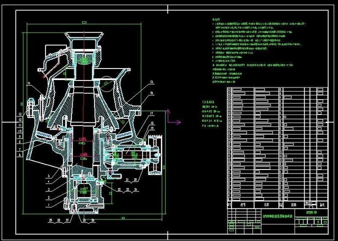 GP200 cone crusher 2D full set of drawings 3D model DWG