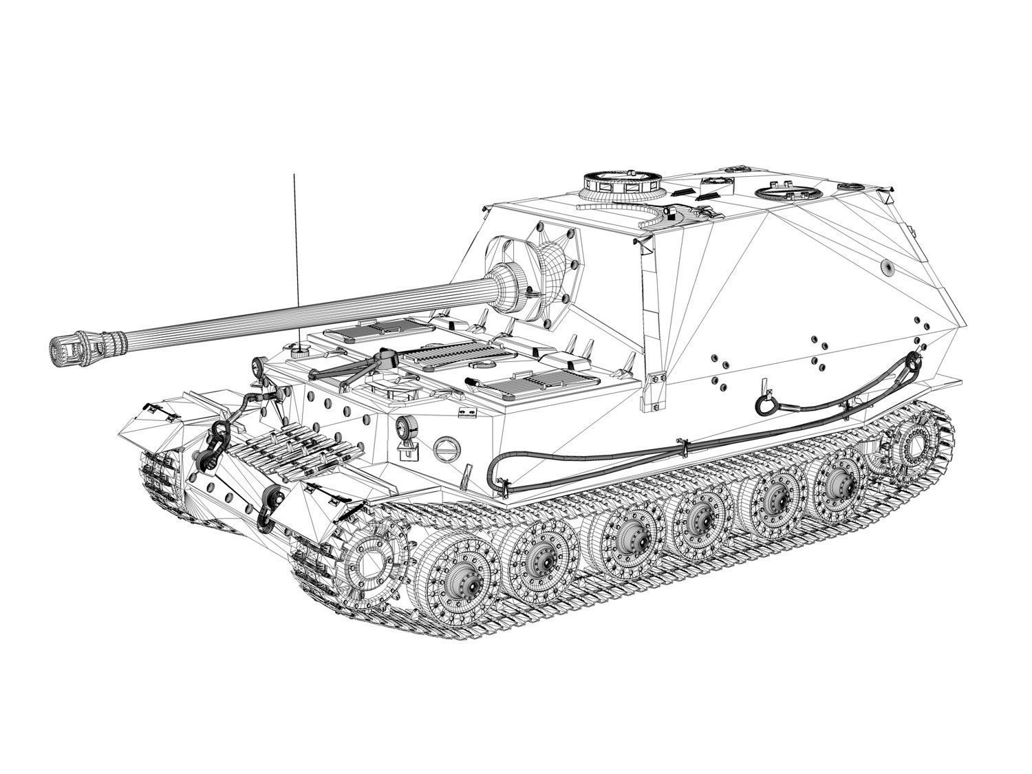 Elefant Tank destroyer - Tiger P - 232 3D model | CGTrader