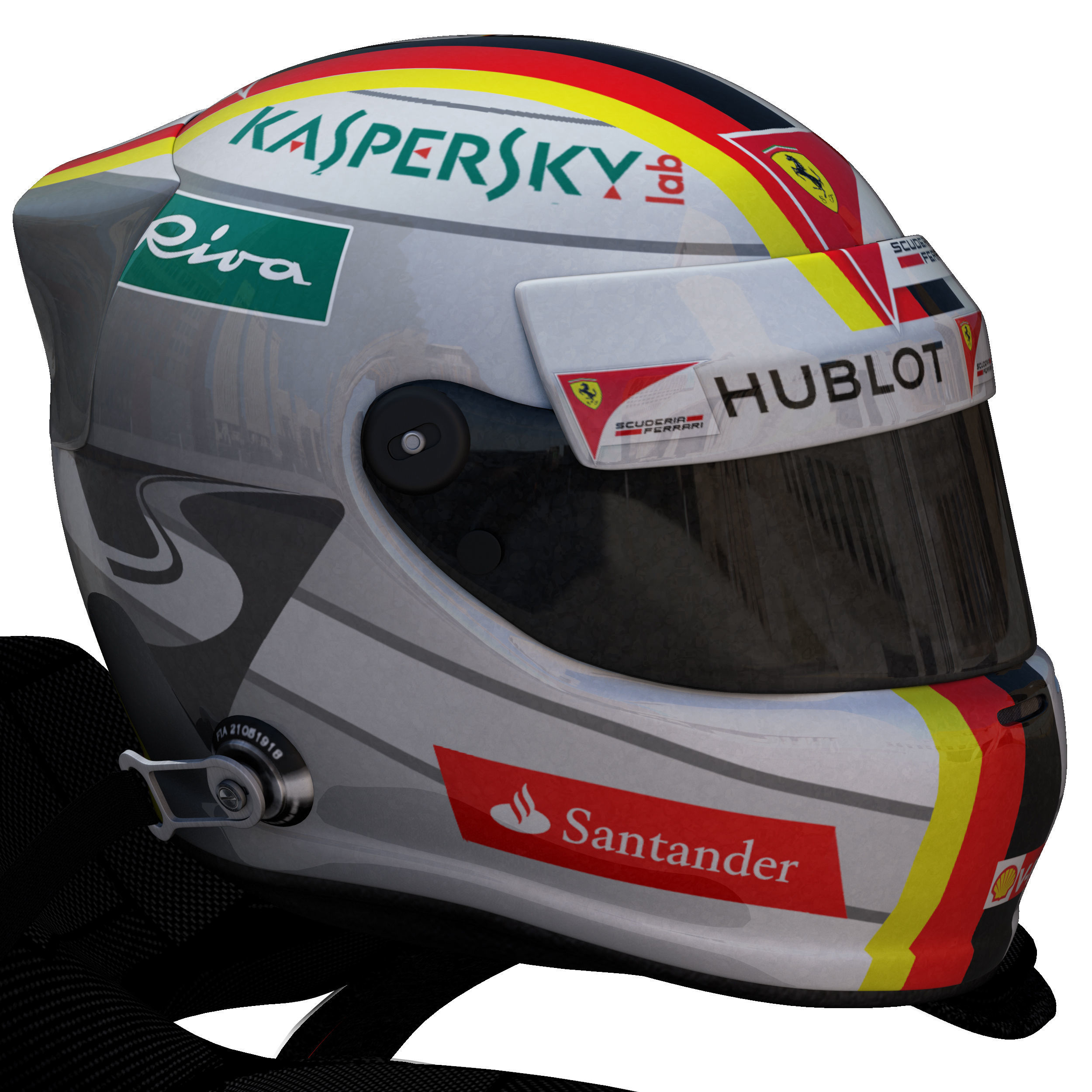 3D model Vettel helmet 2016 VR / AR / low-poly | CGTrader