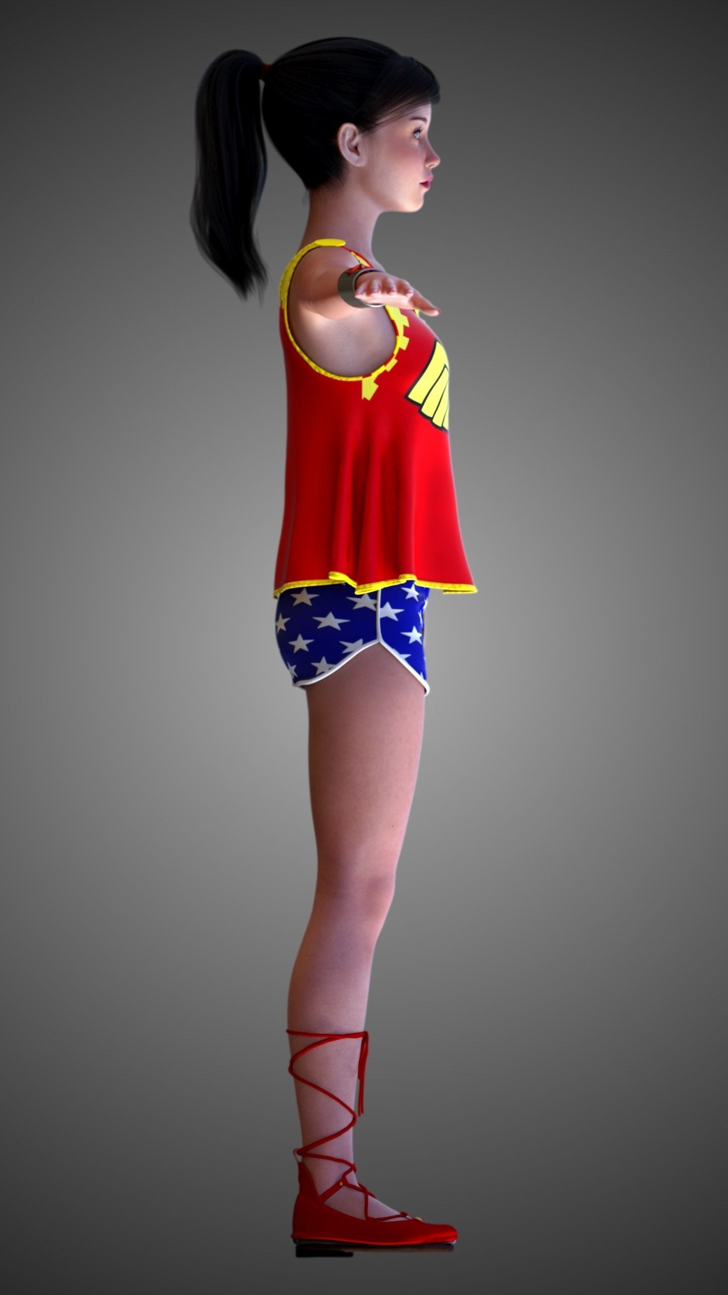 WonderGirl Donna Troy - Original Costume - Silver Age 3D model animated ...