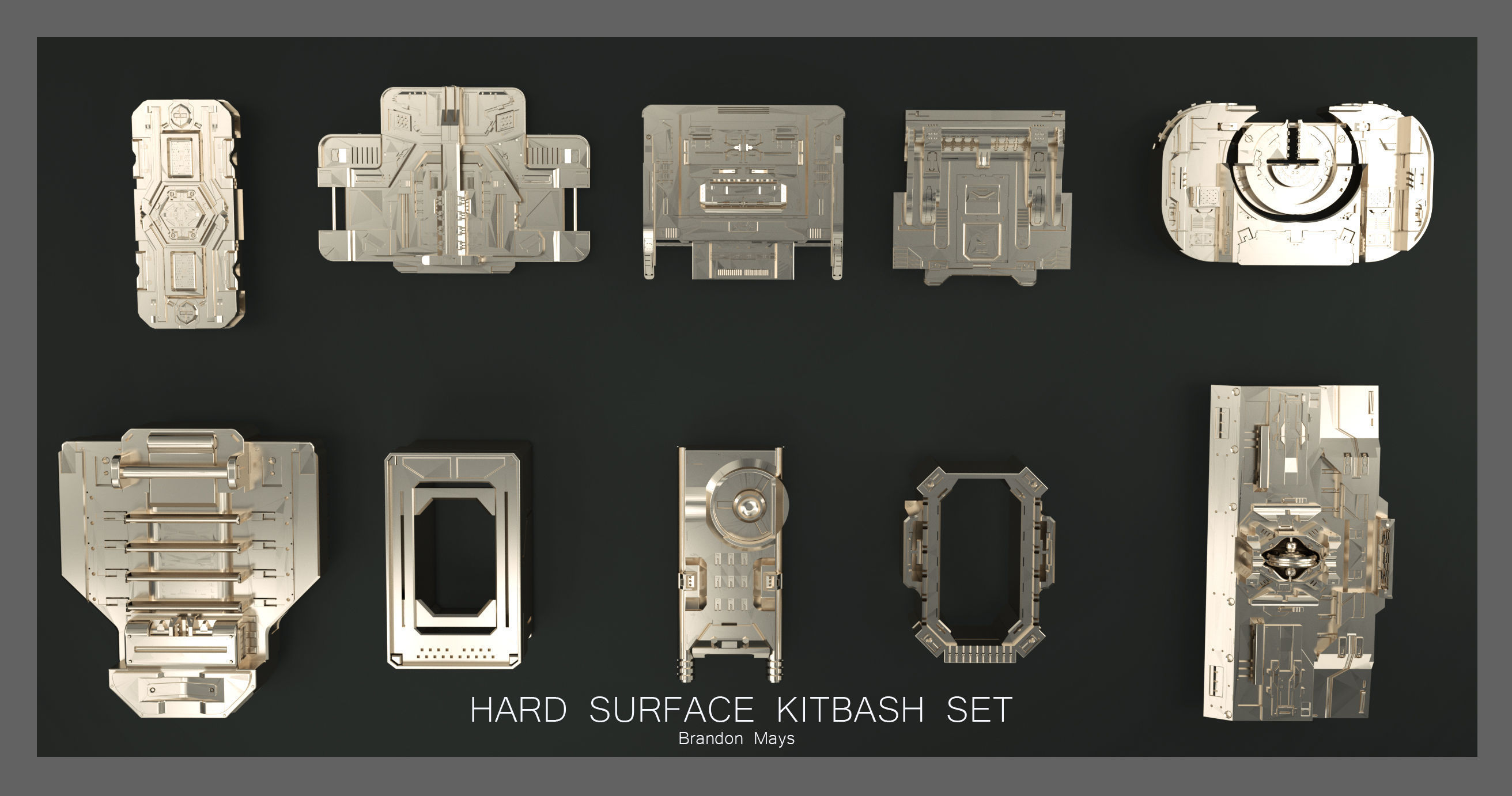 Hard Surface Kitbash Set- Boxes 3D model | CGTrader