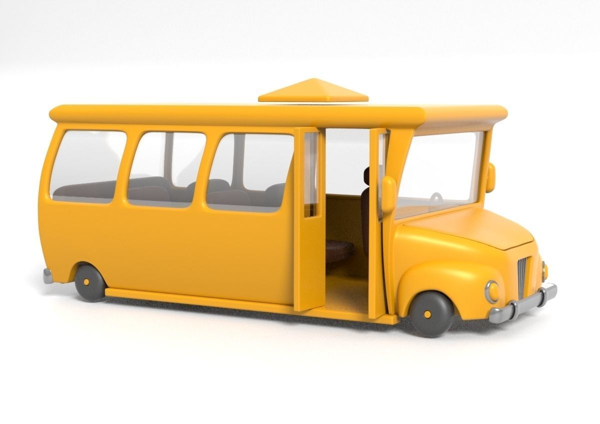 Cartoon bus 3D model | CGTrader