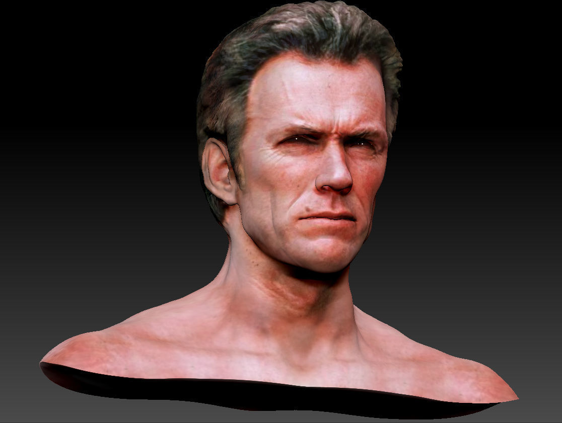 Clint Eastwood Model Bust for 3d Print 3D model 3D printable | CGTrader