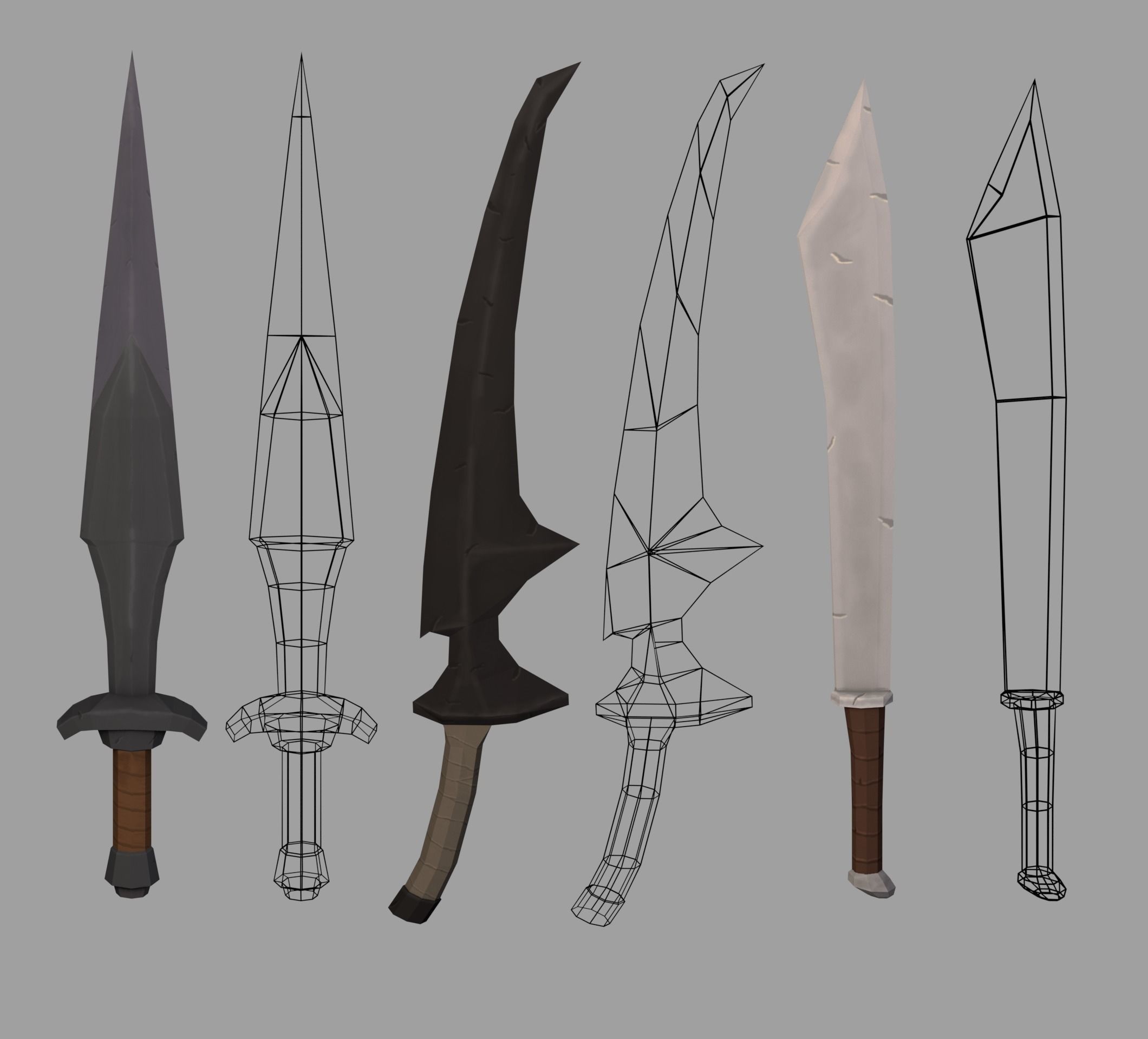 3D model Low Poly Stylized Swords Pack VR / AR / low-poly | CGTrader